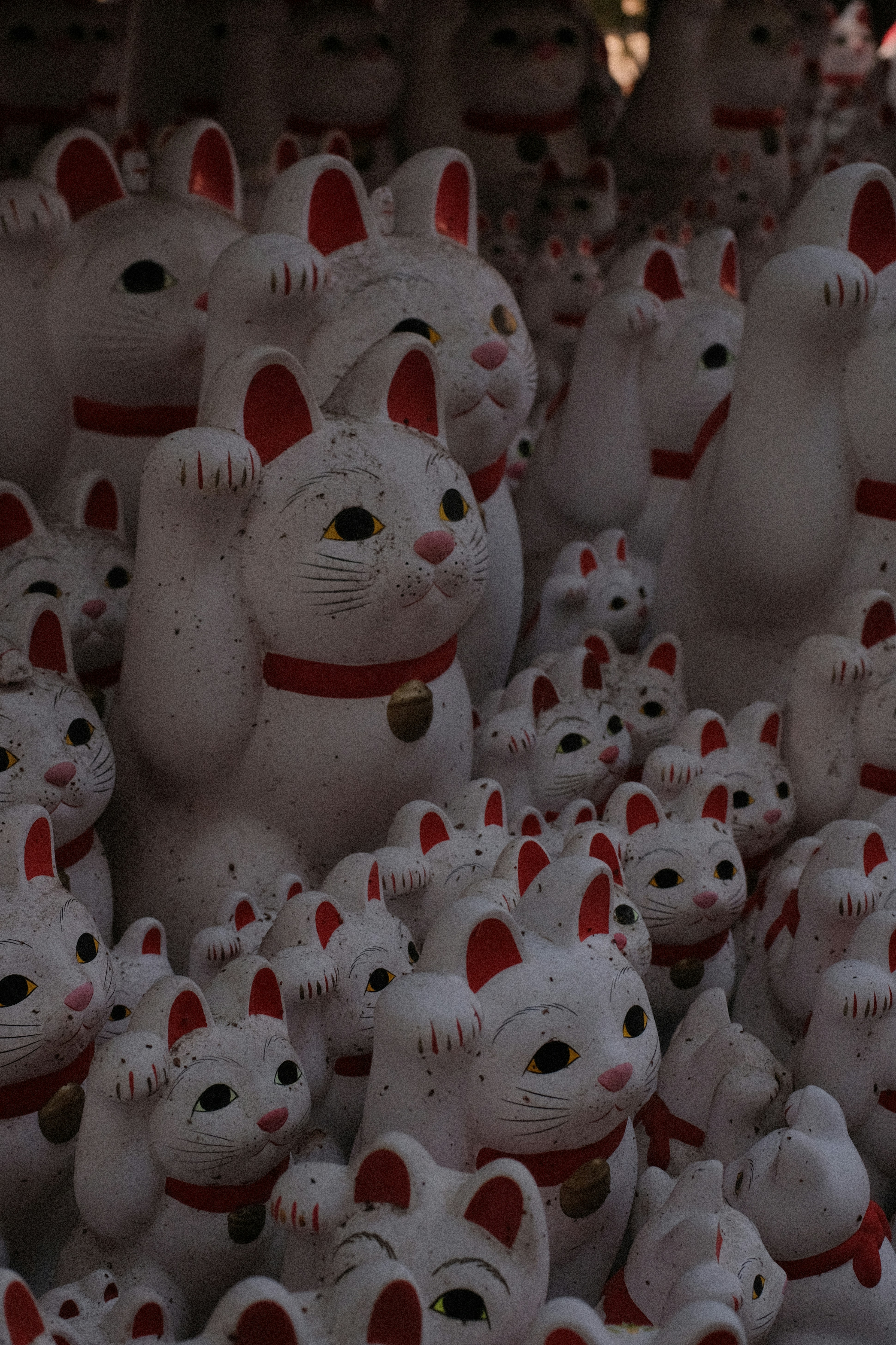Sea of Welcoming White Maneki-Nis: A Crowd of Lucky Cats
