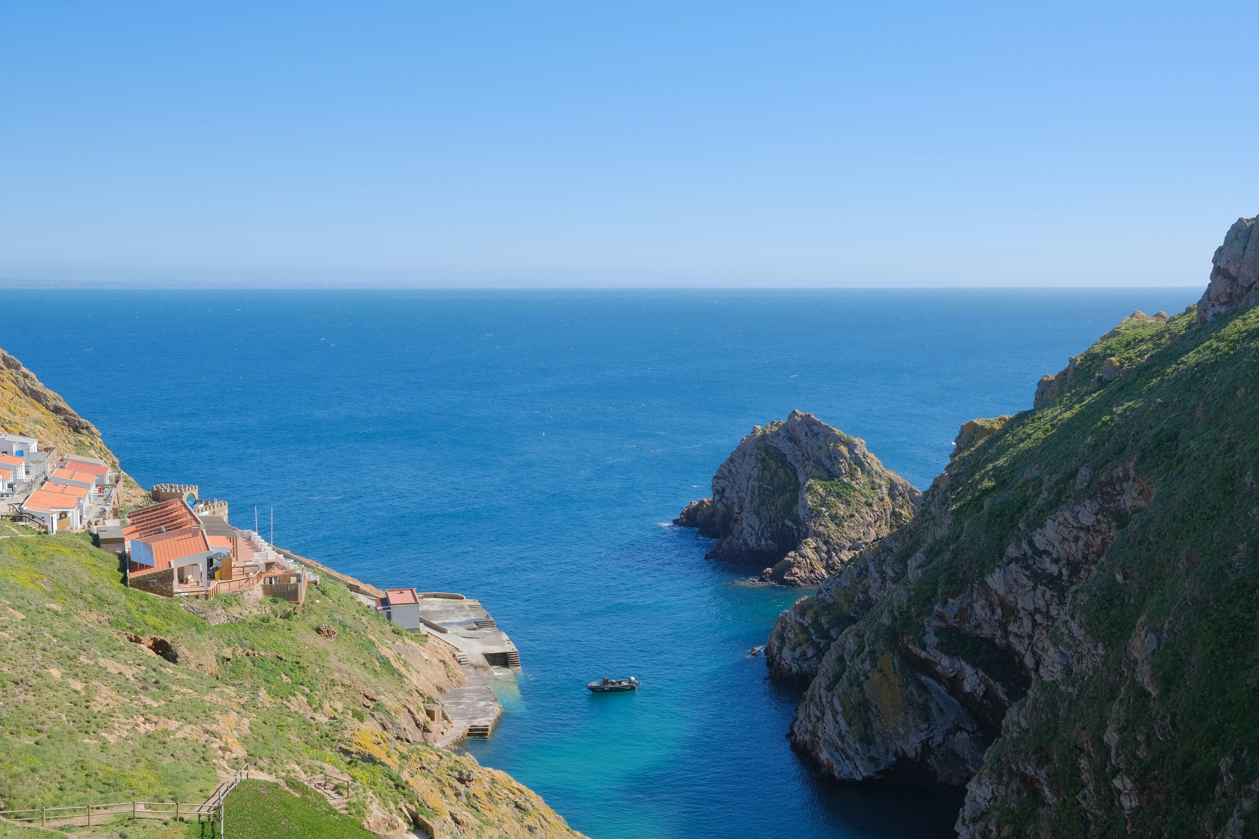 Coastal Village Nestled Between Cliffside Vistas