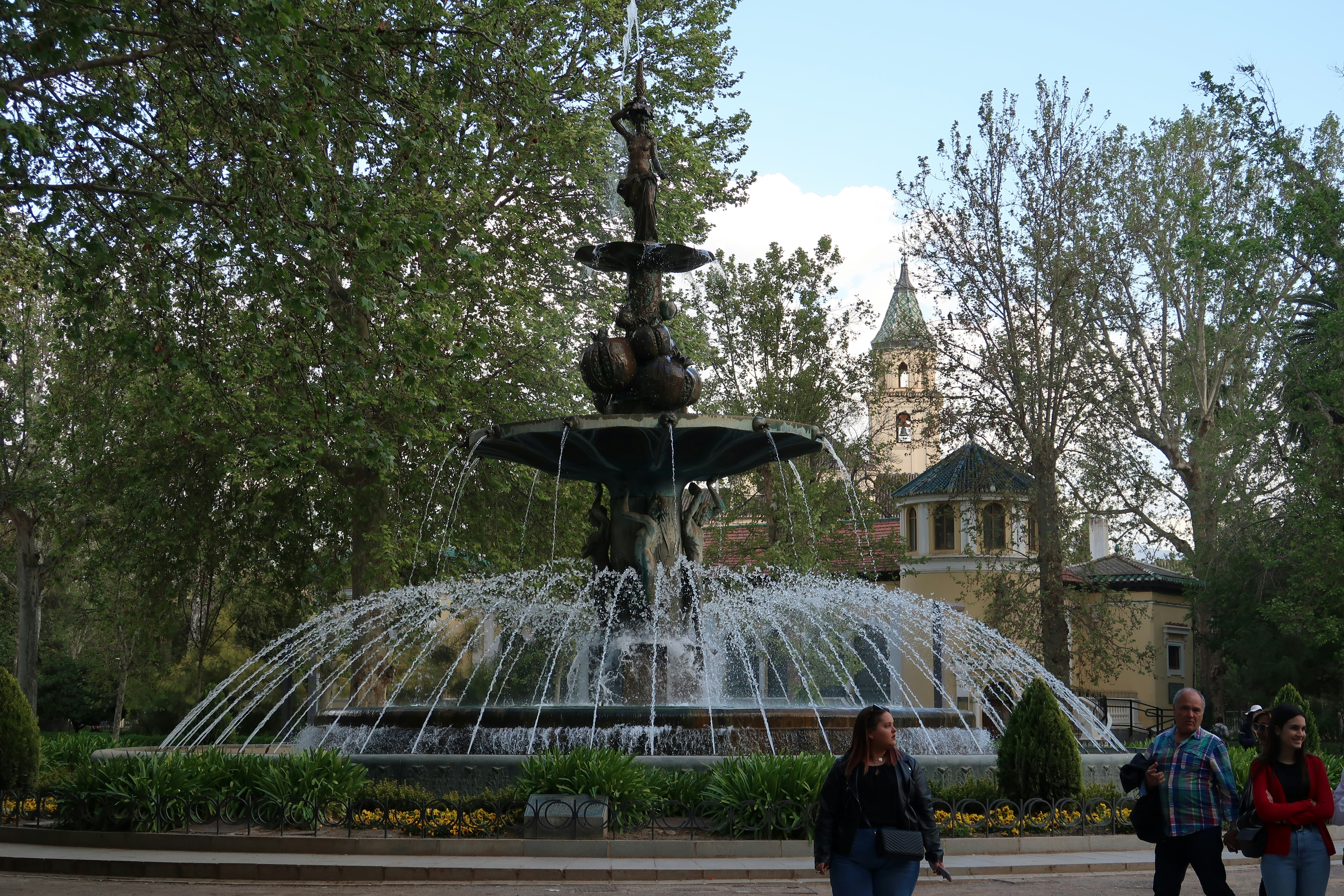 Courtyard Fountain with a Mellow Crowd