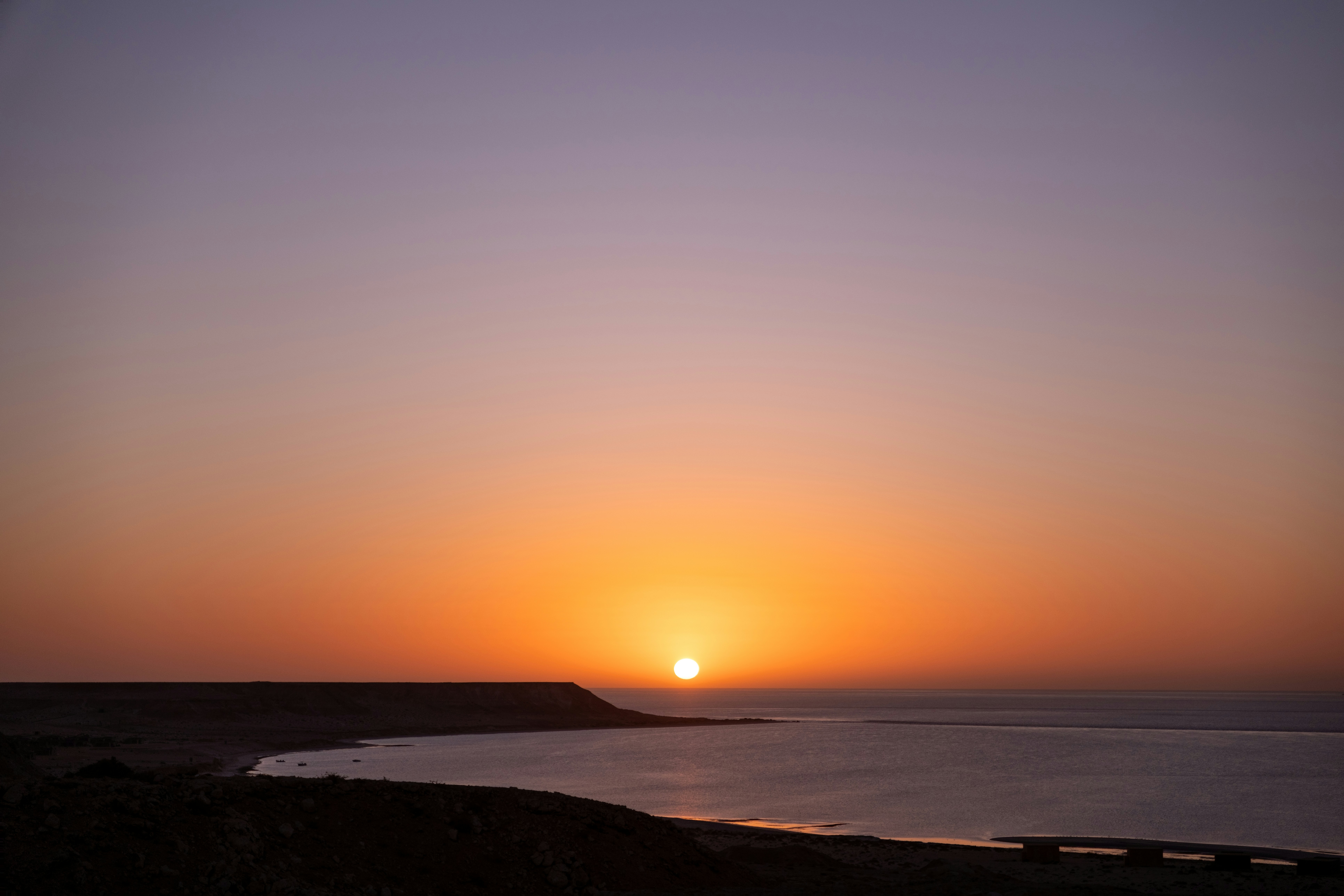 Sunset at the Quiet Cape: A Minimal Horizon Dip