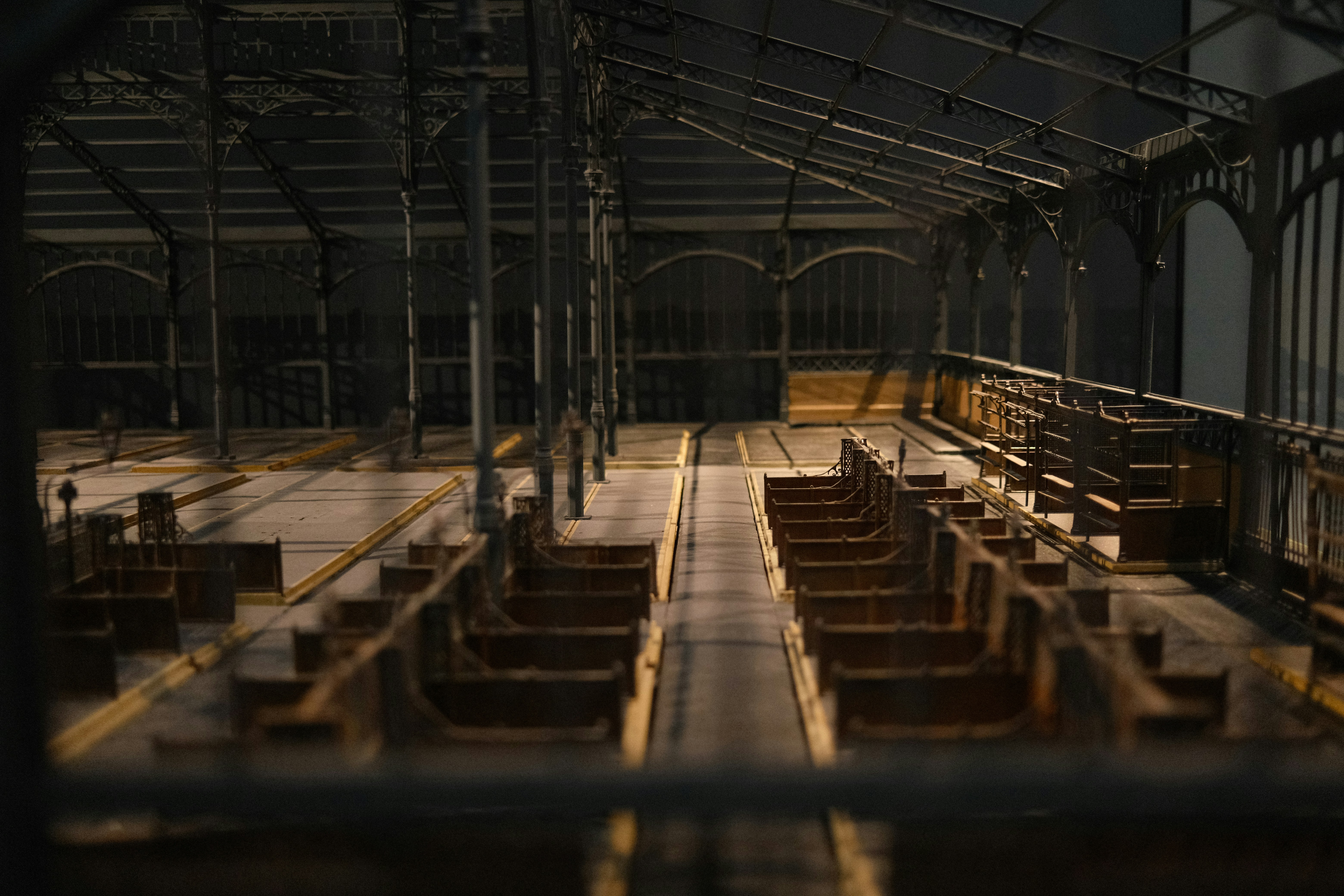 Deserted Lecture Hall Through Dim Silence