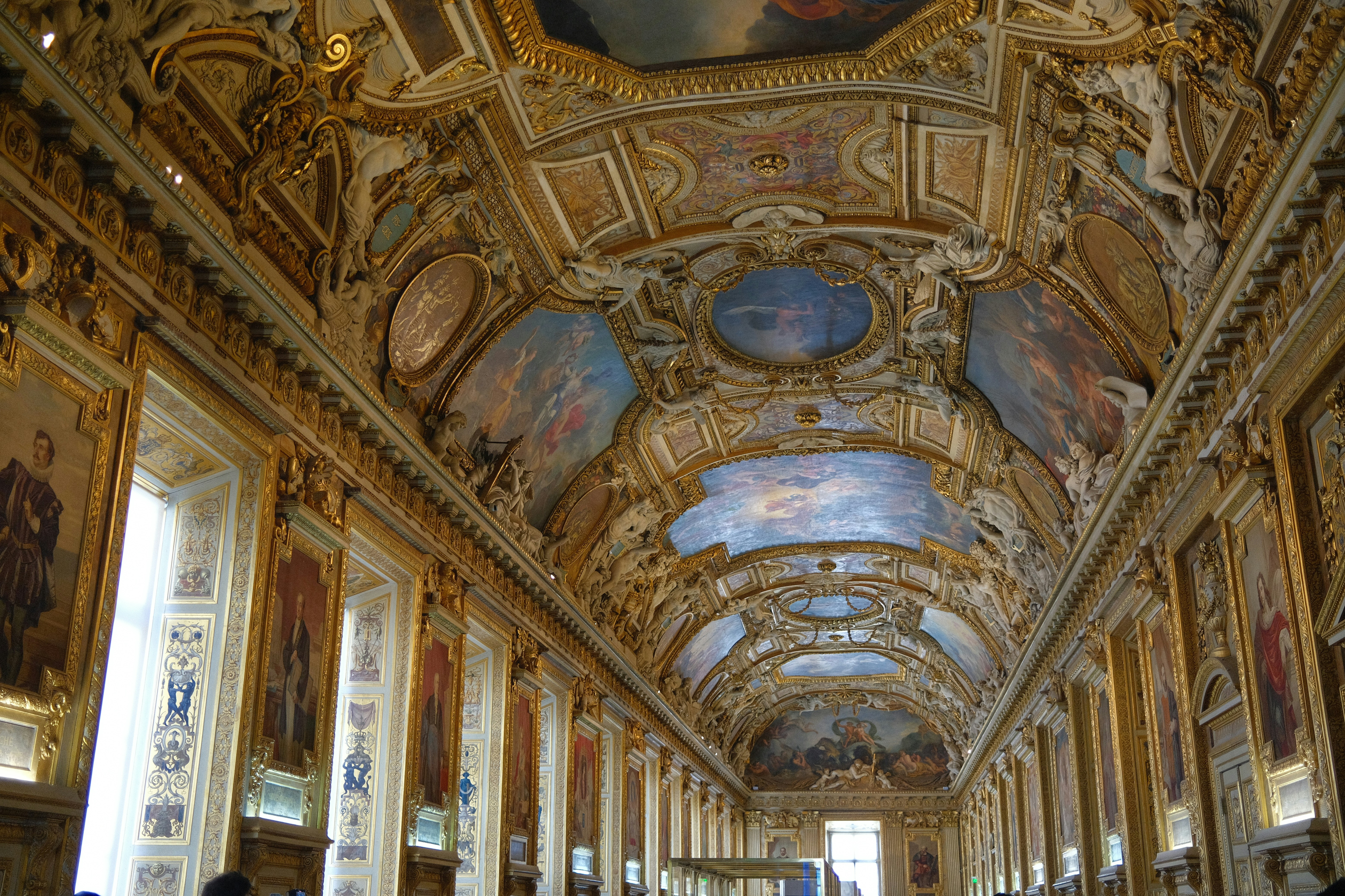 Opulent Vaults: A Classical Gallery’s Painted Sky Above