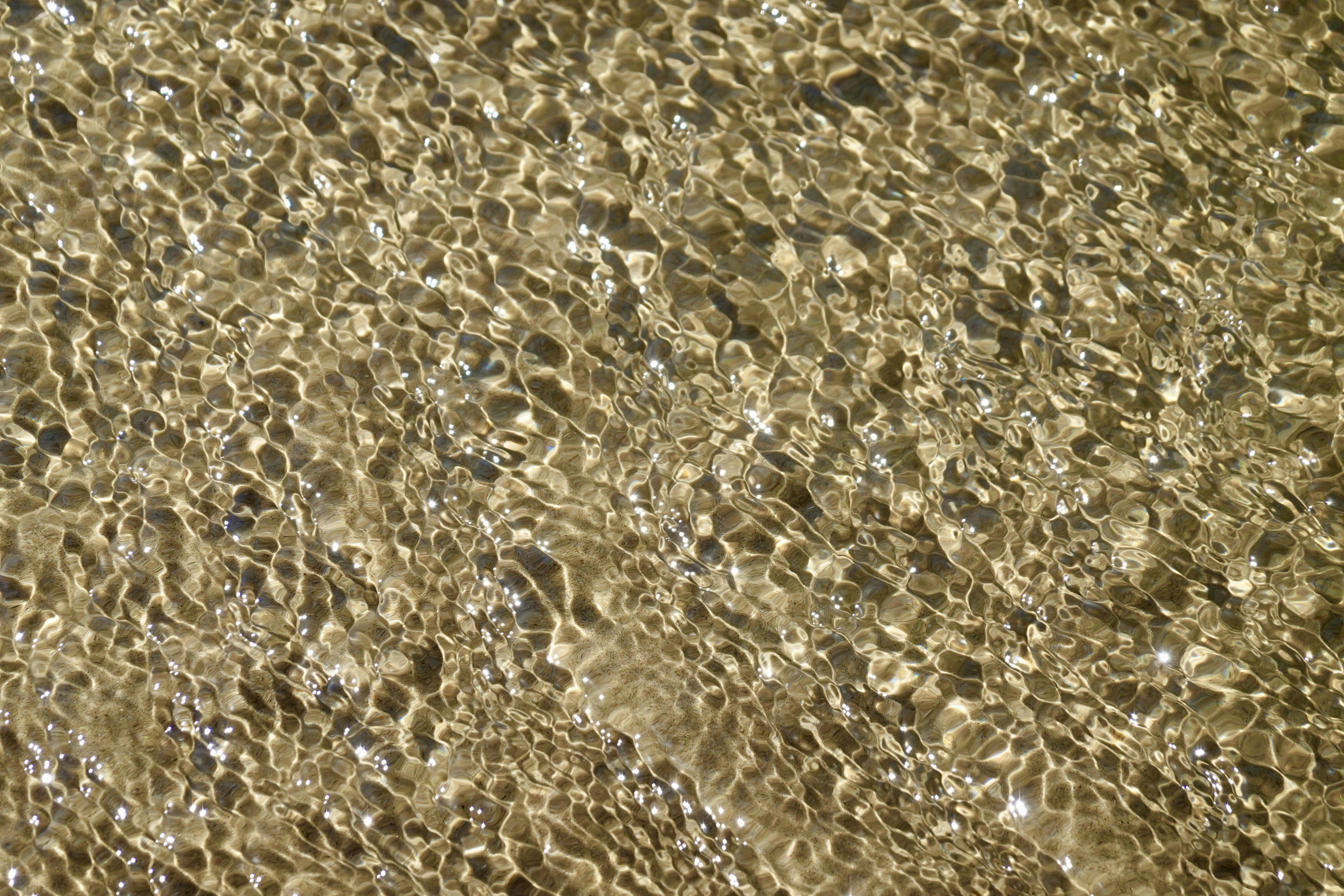 Sunlit Rippled Sands: Golden Pebbles Shimmer Under Quiet Tide