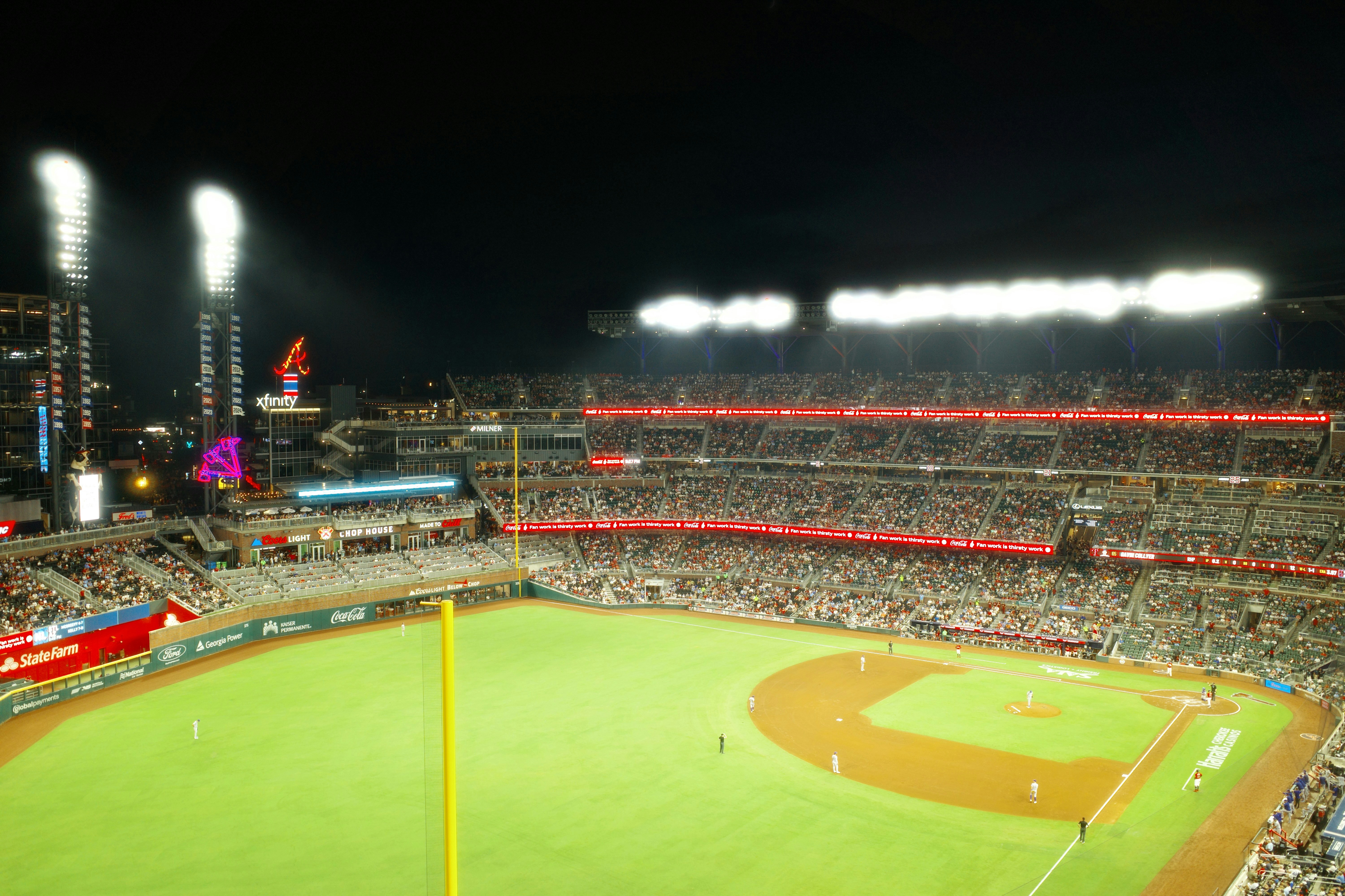 Night at the Diamond: Floodlit Field and Packed Stands
