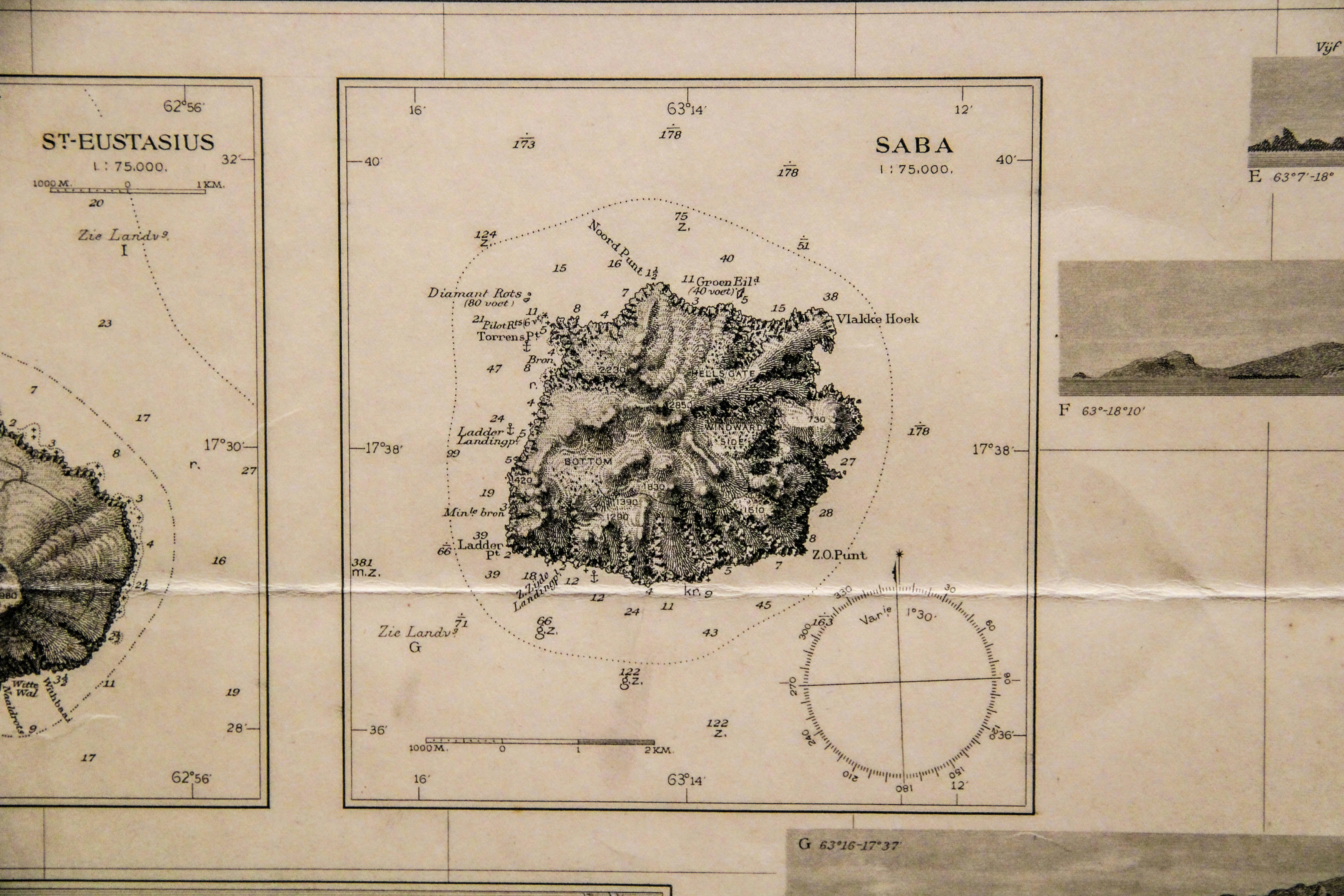 Ancient Chart Fragments: Aged Map Pages Friable with Time