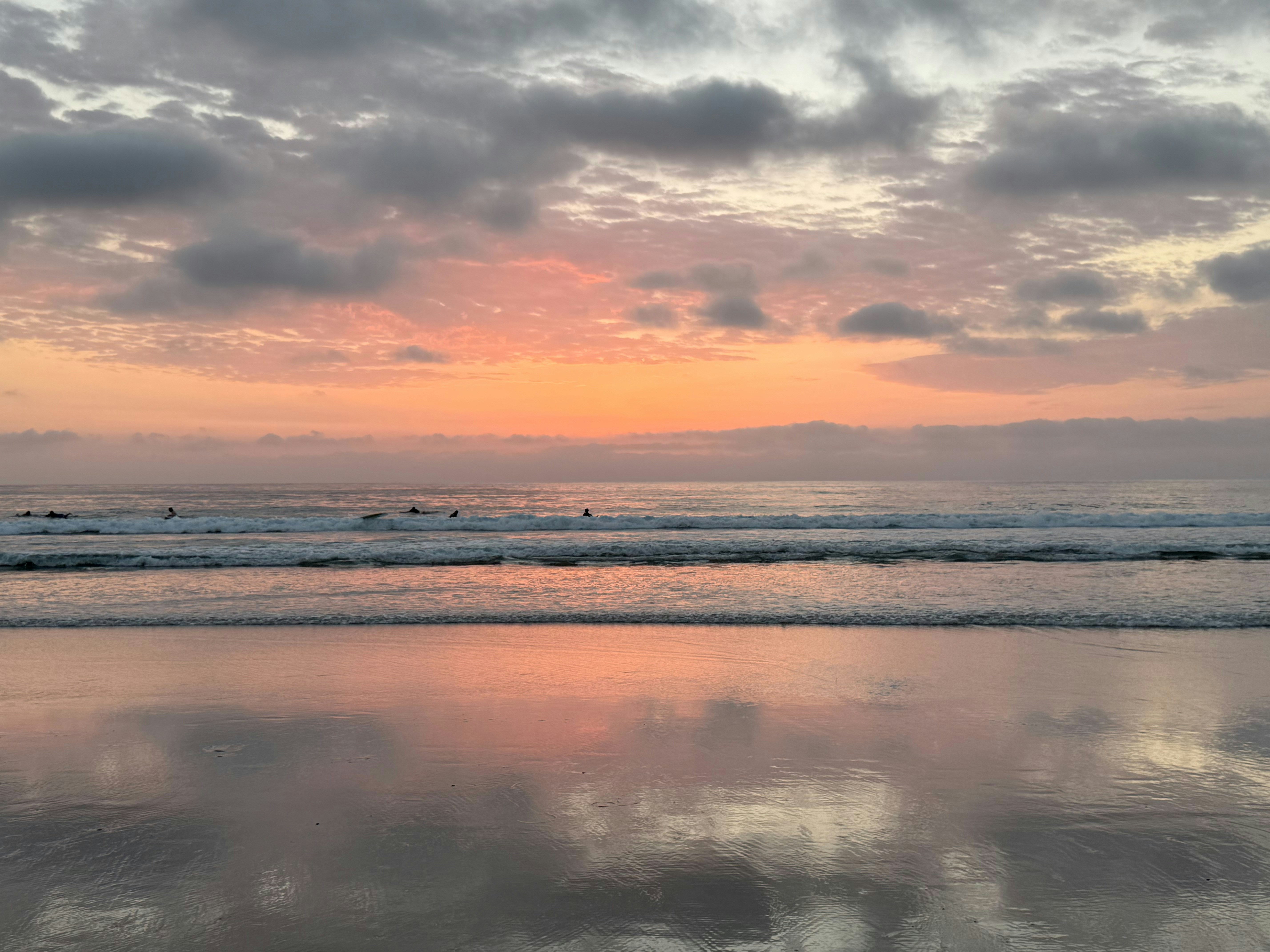 Dusk on the Quiet Tide: A Sunset Over Wet Sand