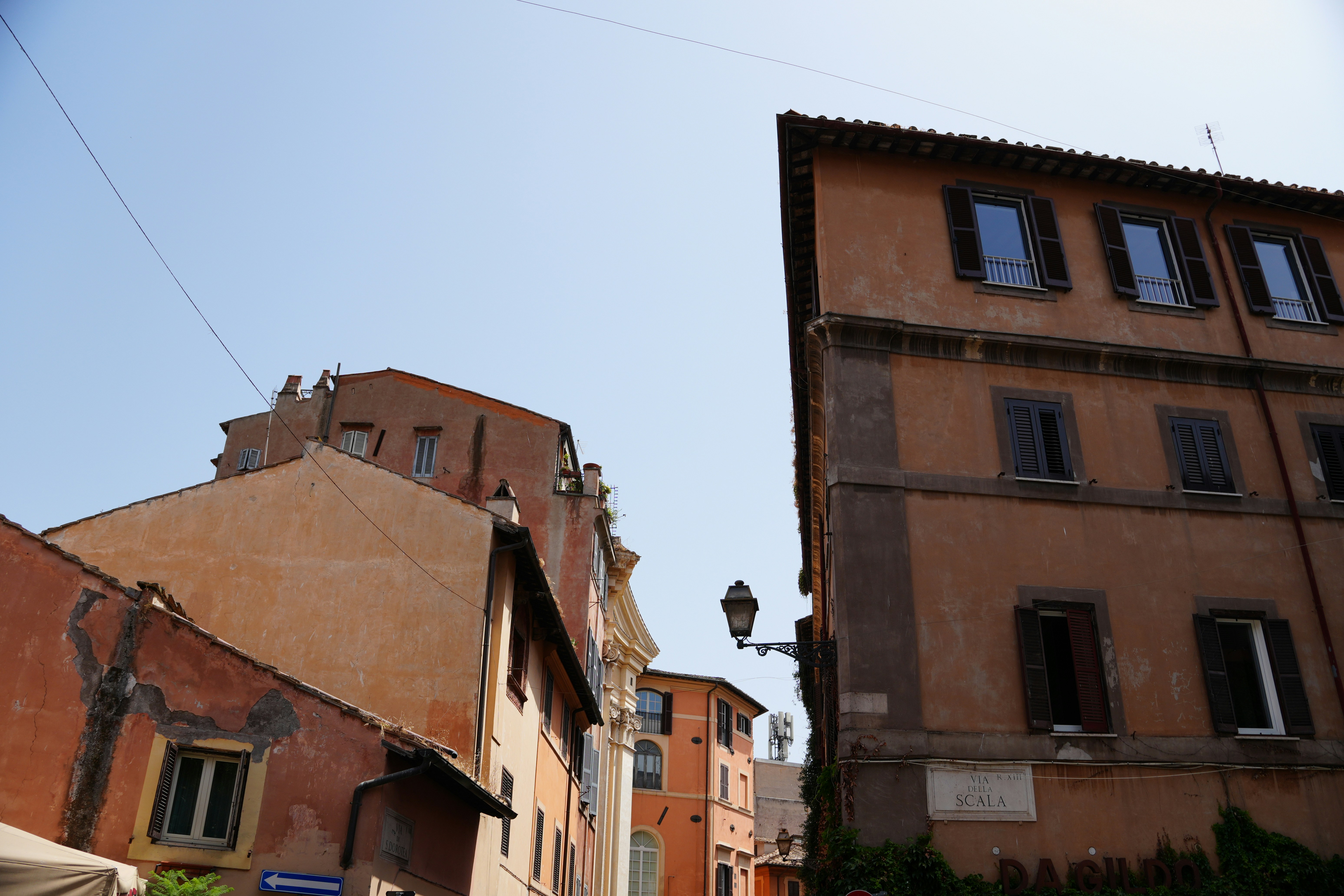Terracotta Facades Under a Clear Sky
