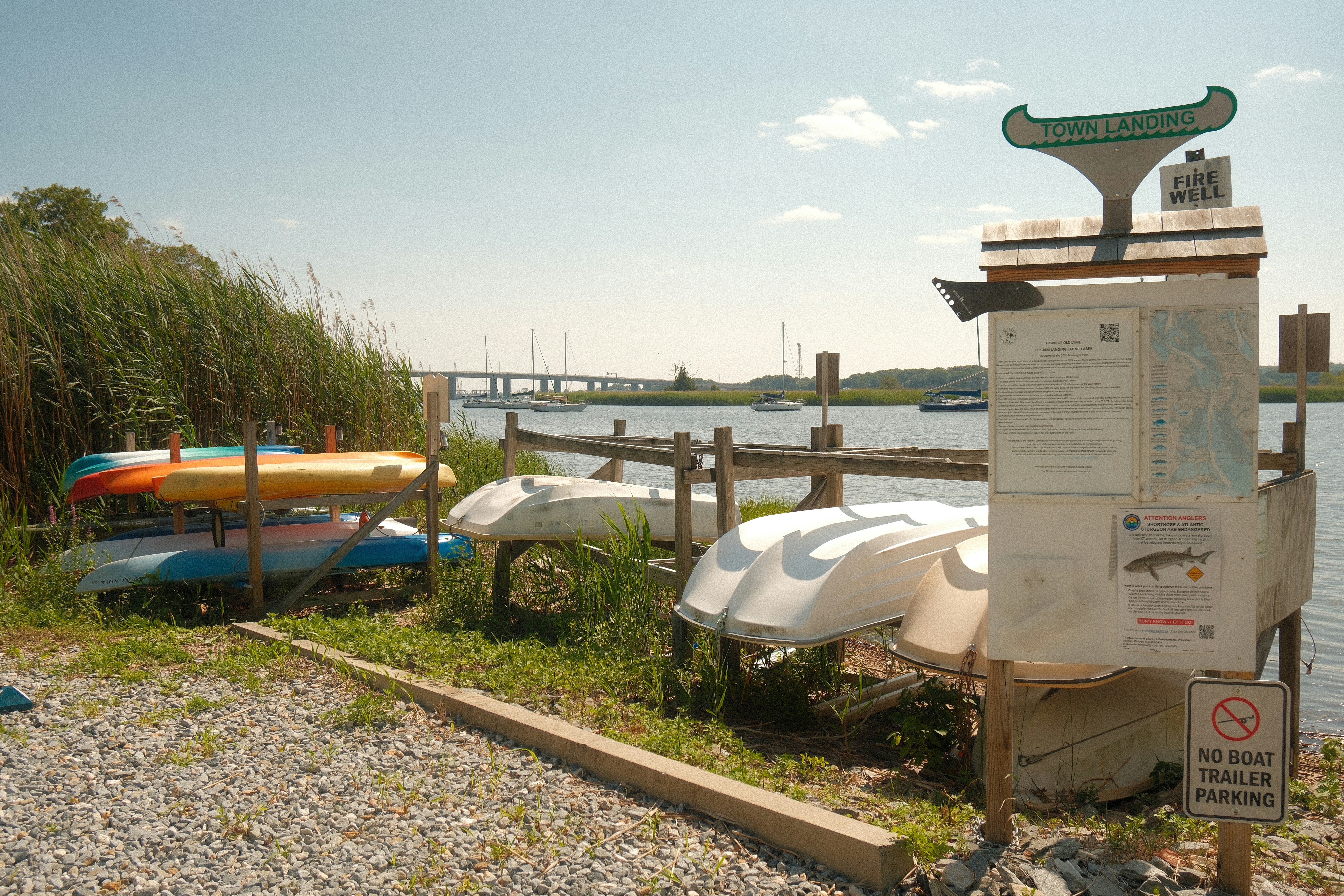 Lakefront Kayak Corner: Boats, Signage, and a Quiet Dock
