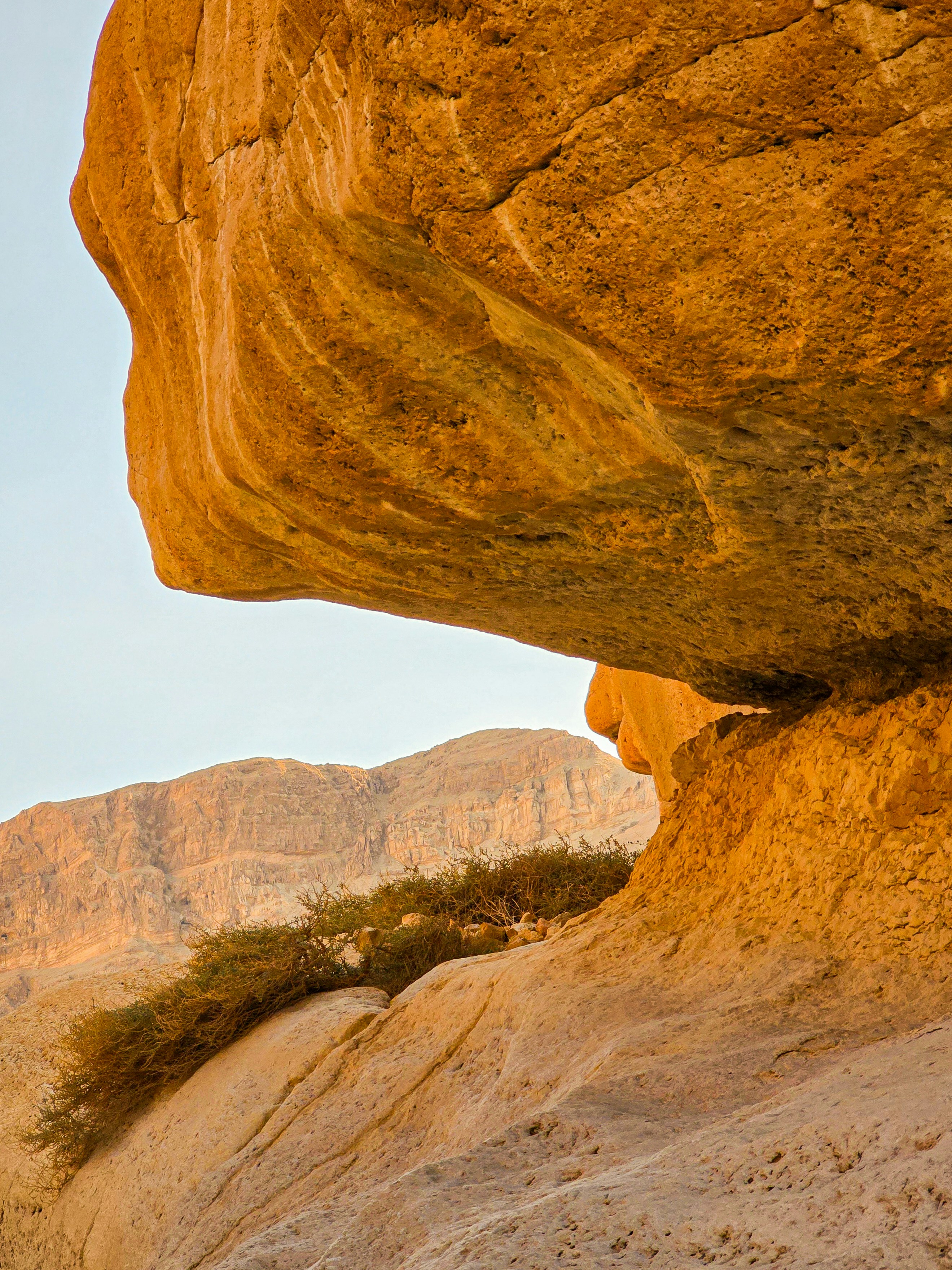 Desert Stone Overhang at Golden Hour