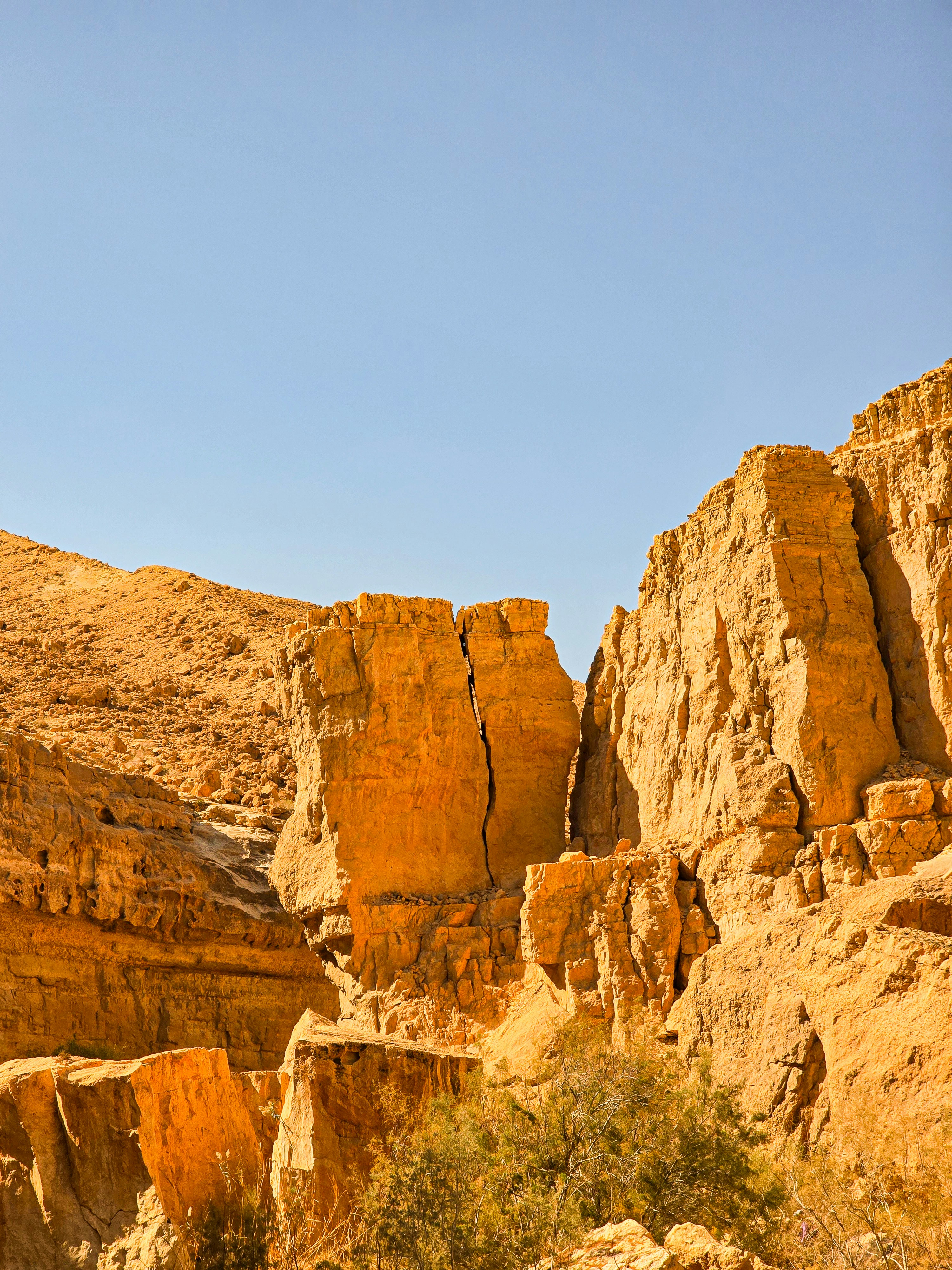 Desert Monoliths under a Clear Sky