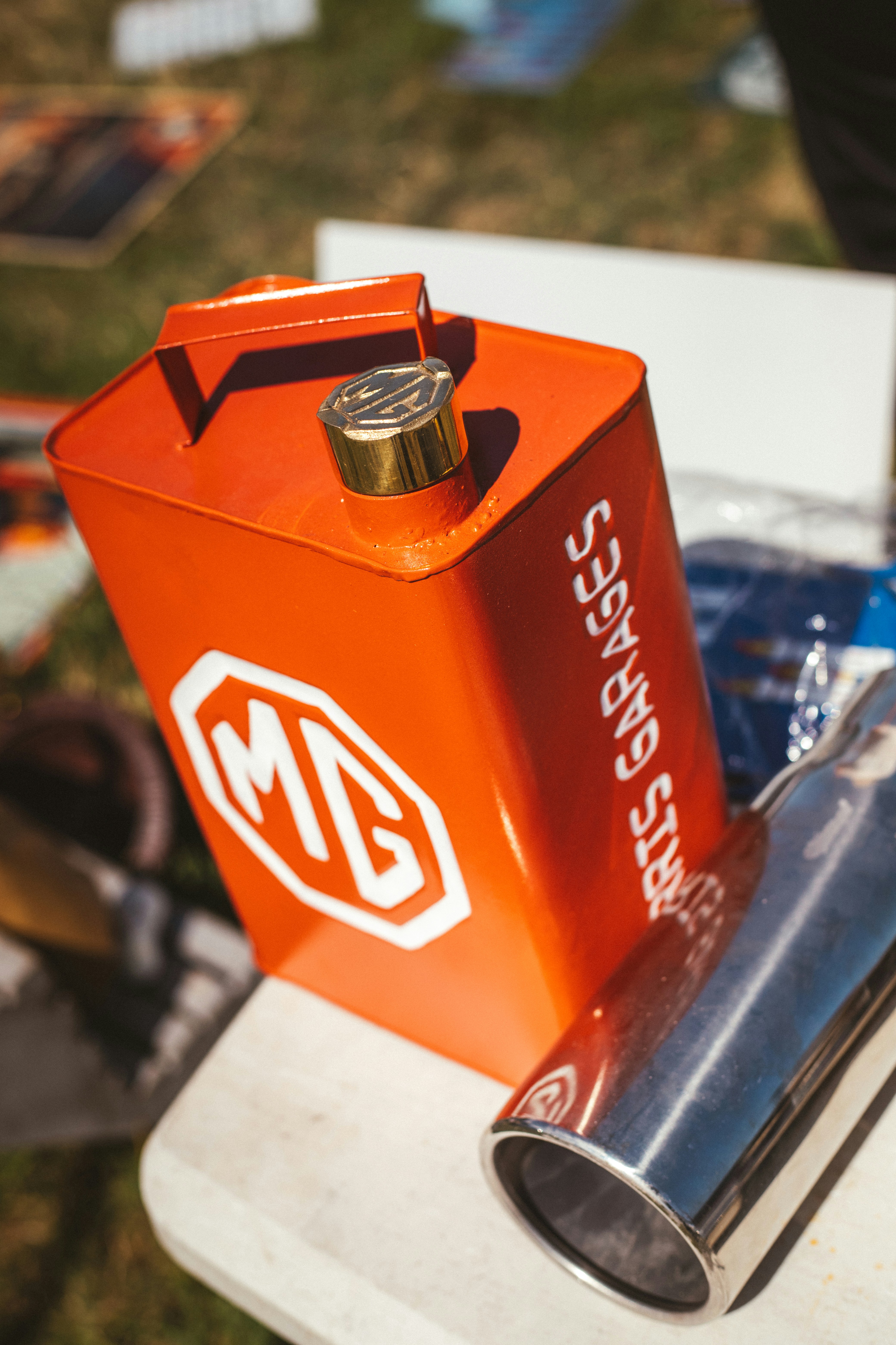 Orange MG: A Close-Up of the Utility Tank at Speed