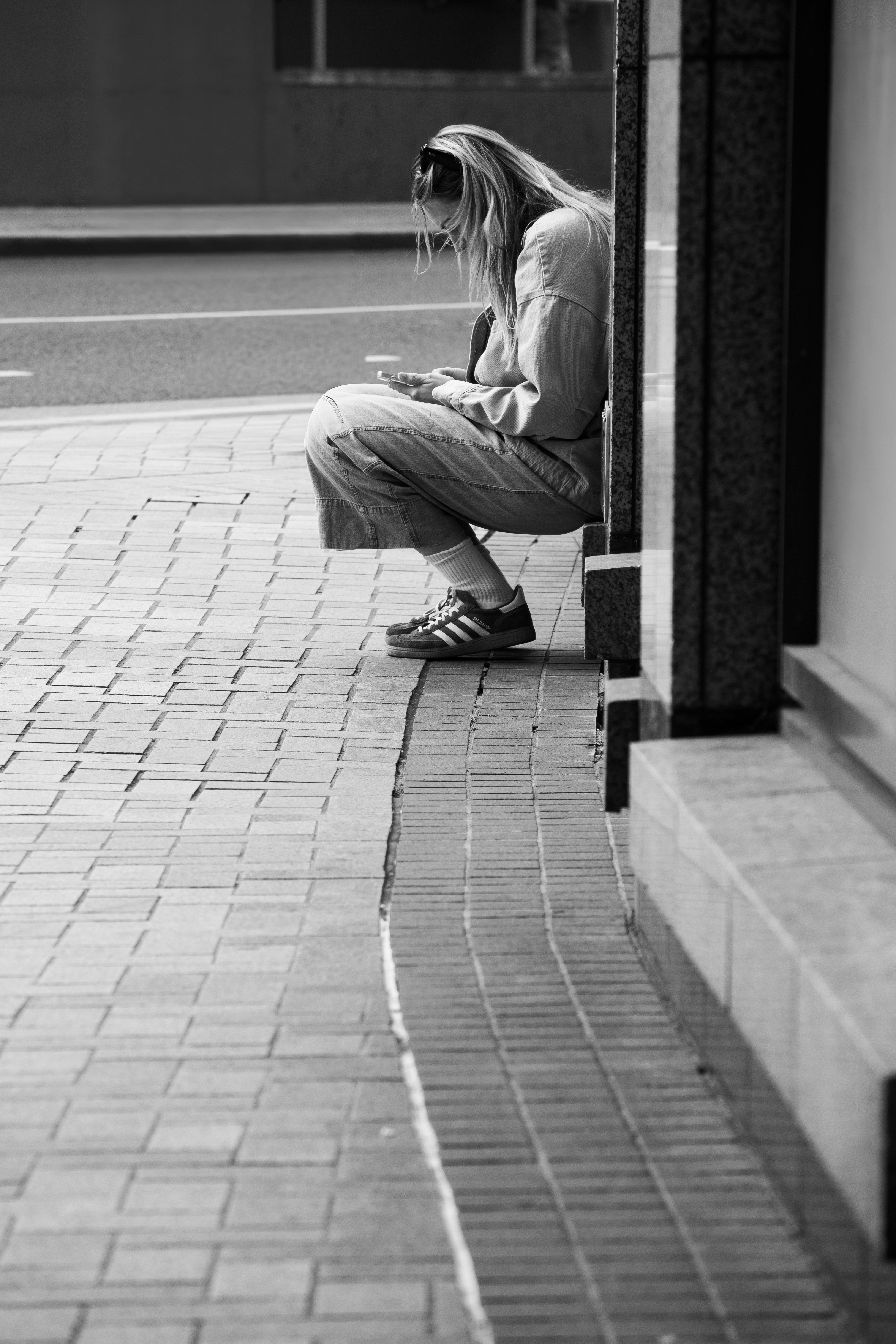 Solitary Pause: A Quiet Moment on the City Steps