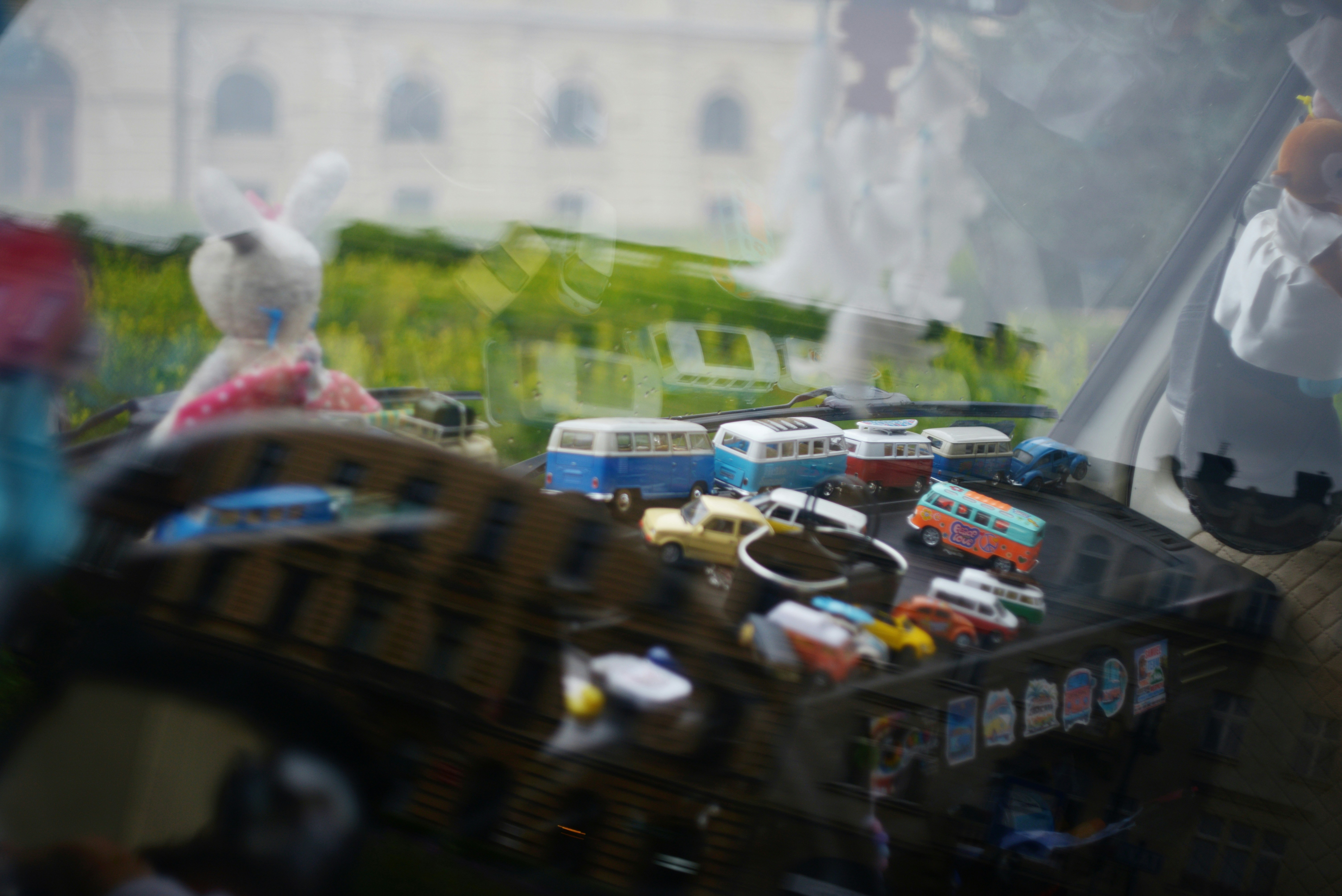 Miniature Roadscape on a Car Dashboard