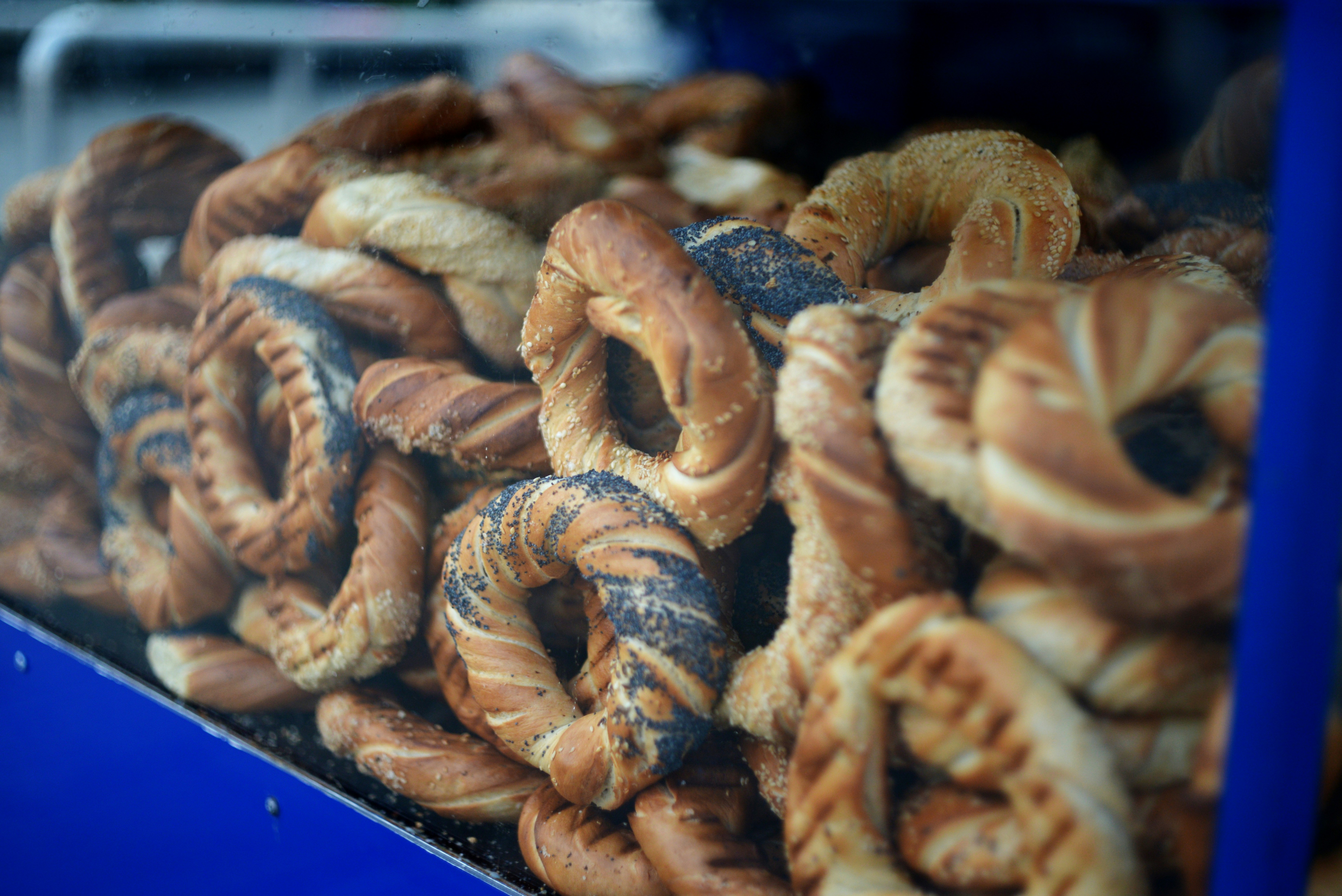 Heap of Ring-Shaped Pastries Coated in Sugar Crystals