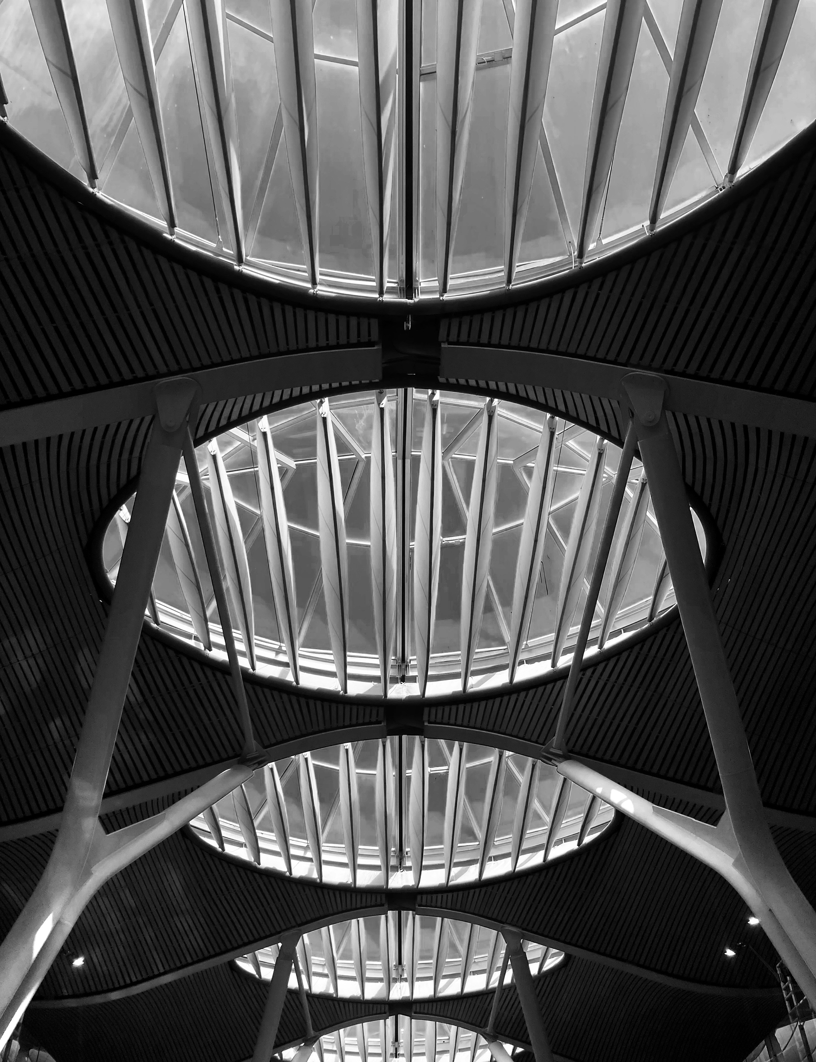 Architectural Ribbing: Symmetry and Light in a Curved Atrium