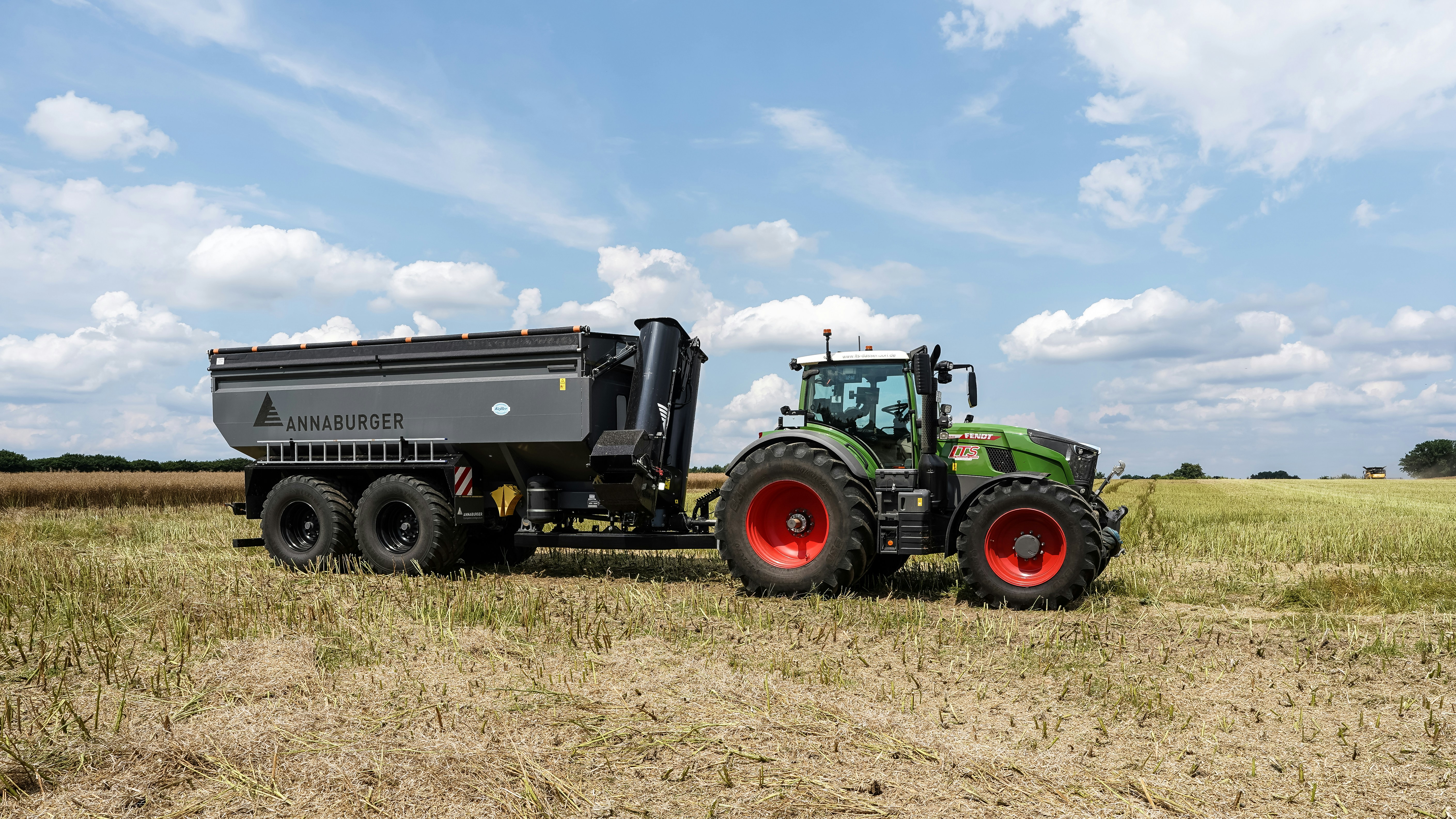 Green Tractor at Work: A Fieldside Haul