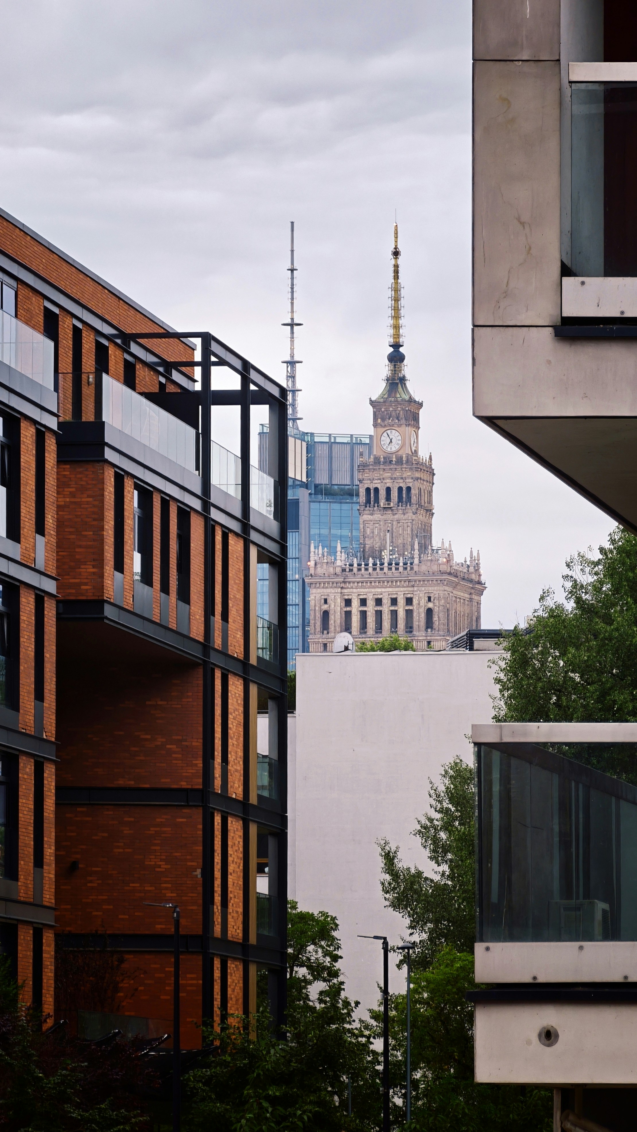 City Gap: A Clocktower Peeks Between Modern Facades