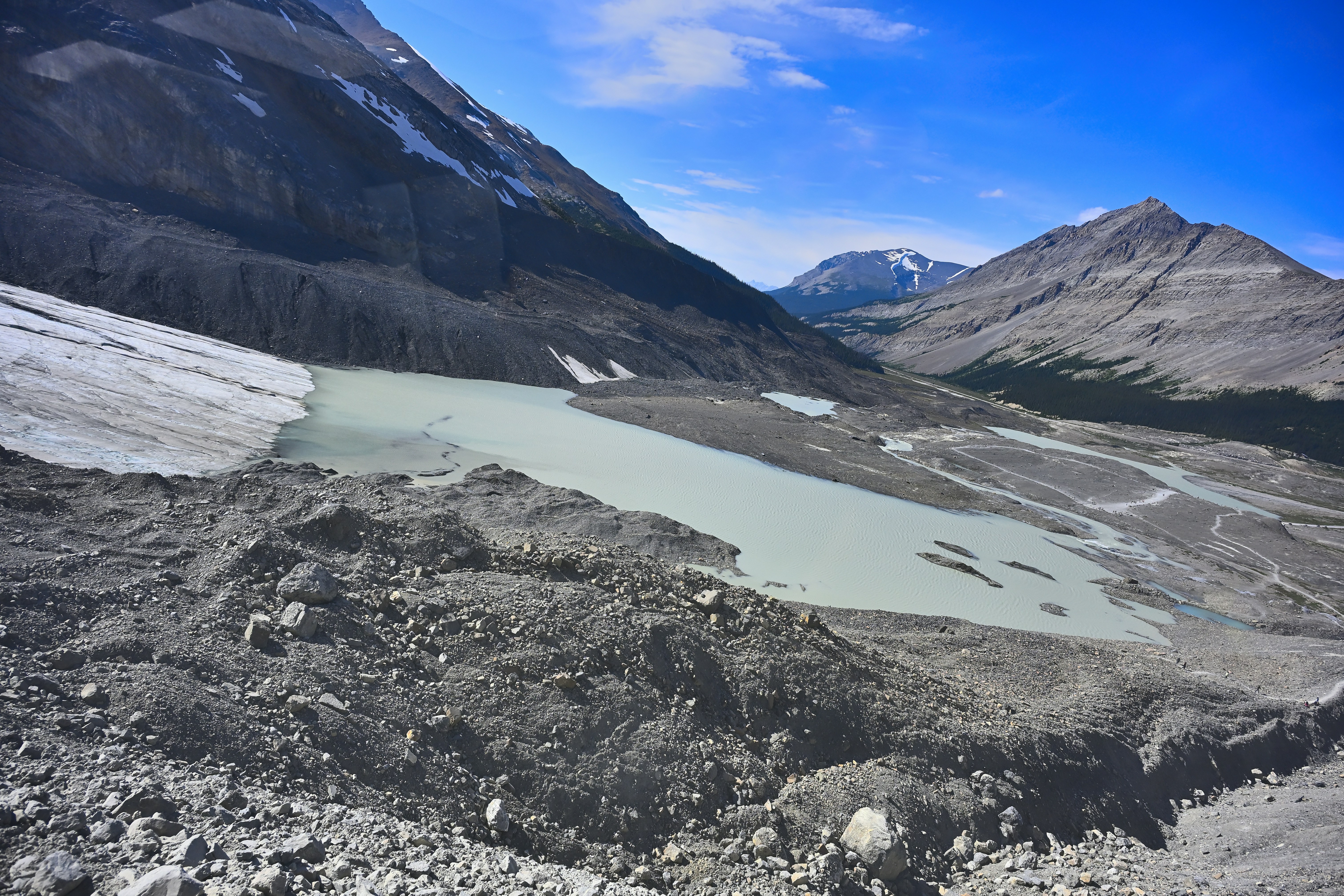Glacial Basin Under a Clear Blue Dome