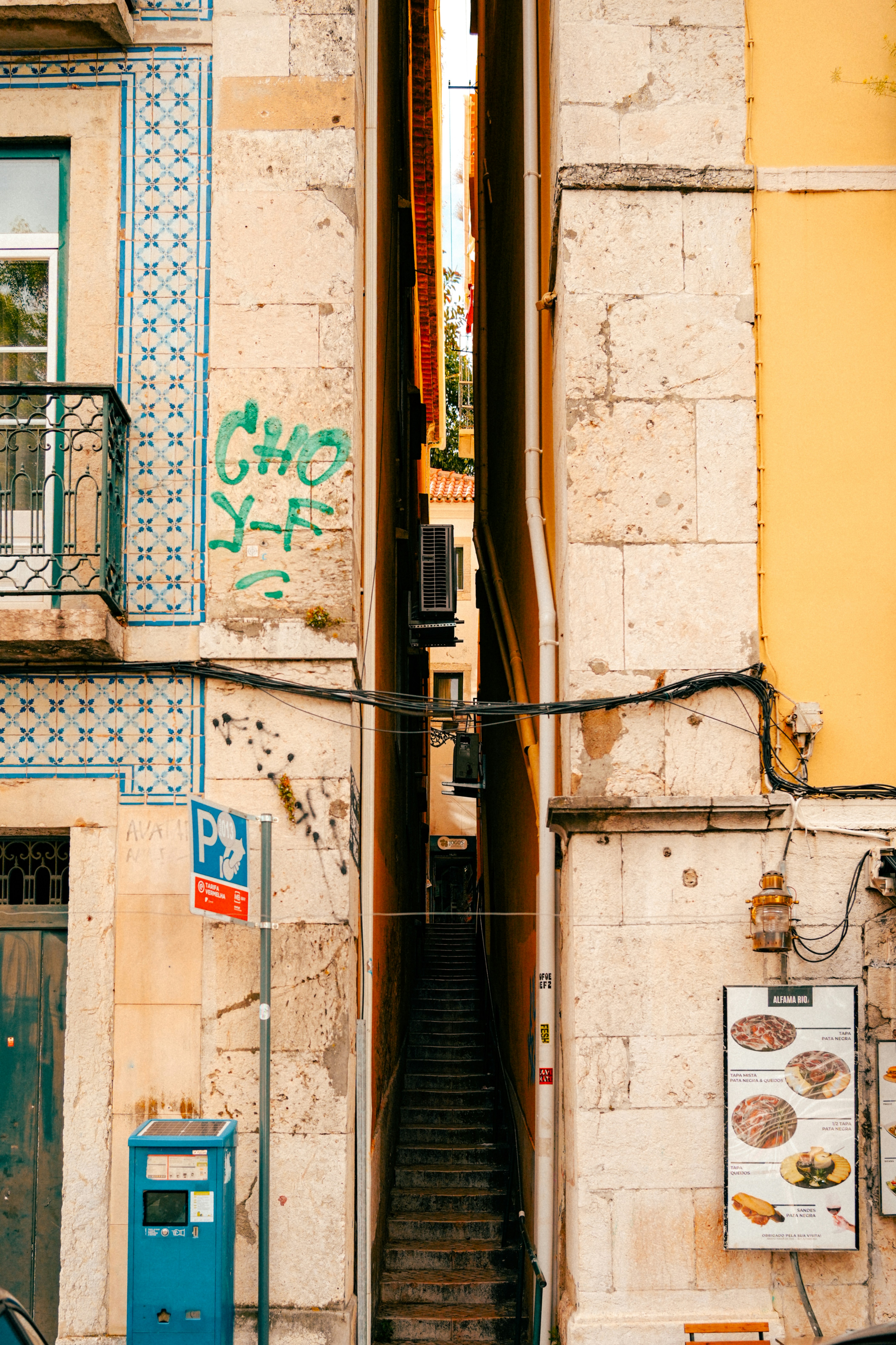 Narrow Gap Between Historic Facades