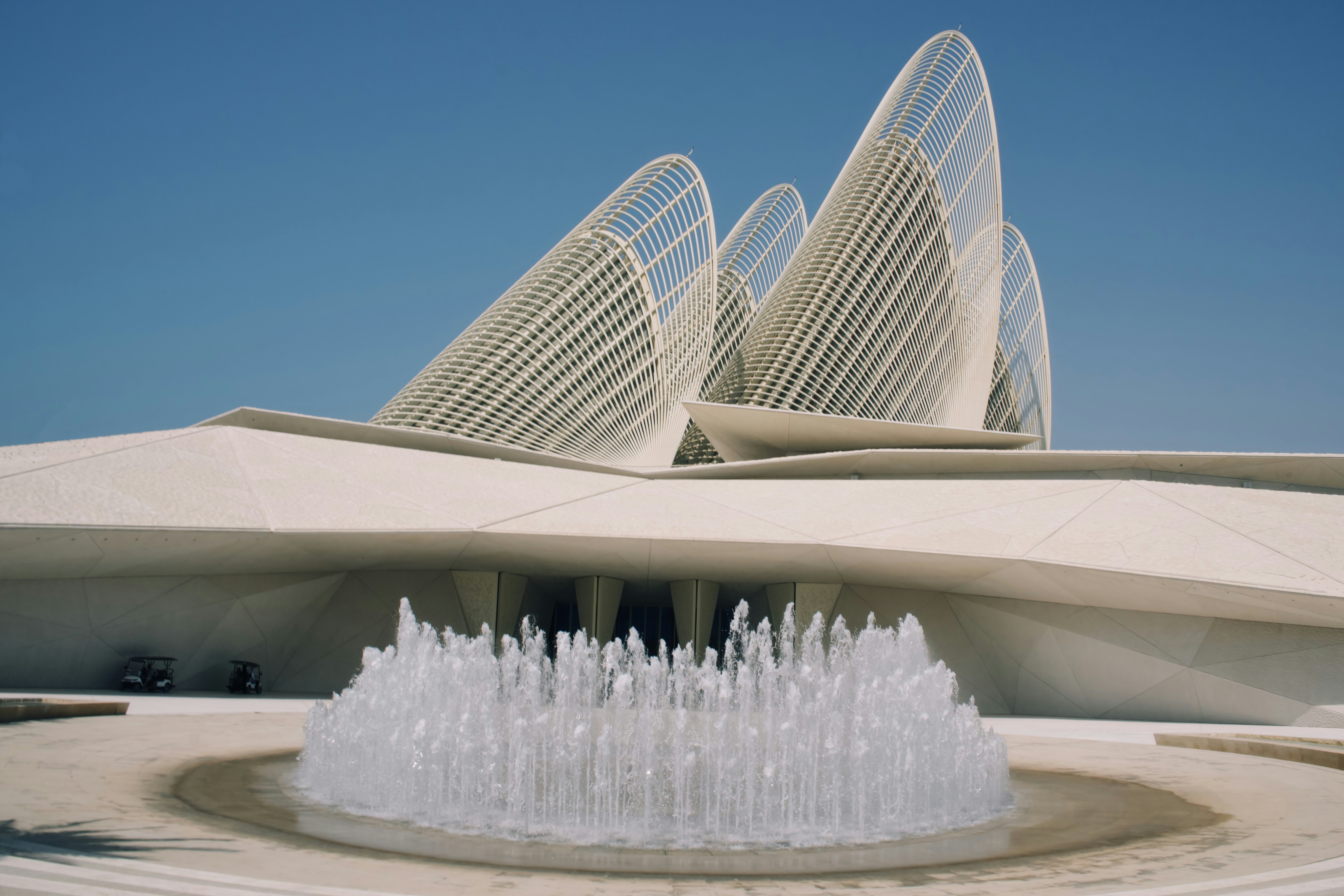 Architectural Spires Over a Ringing Fountain