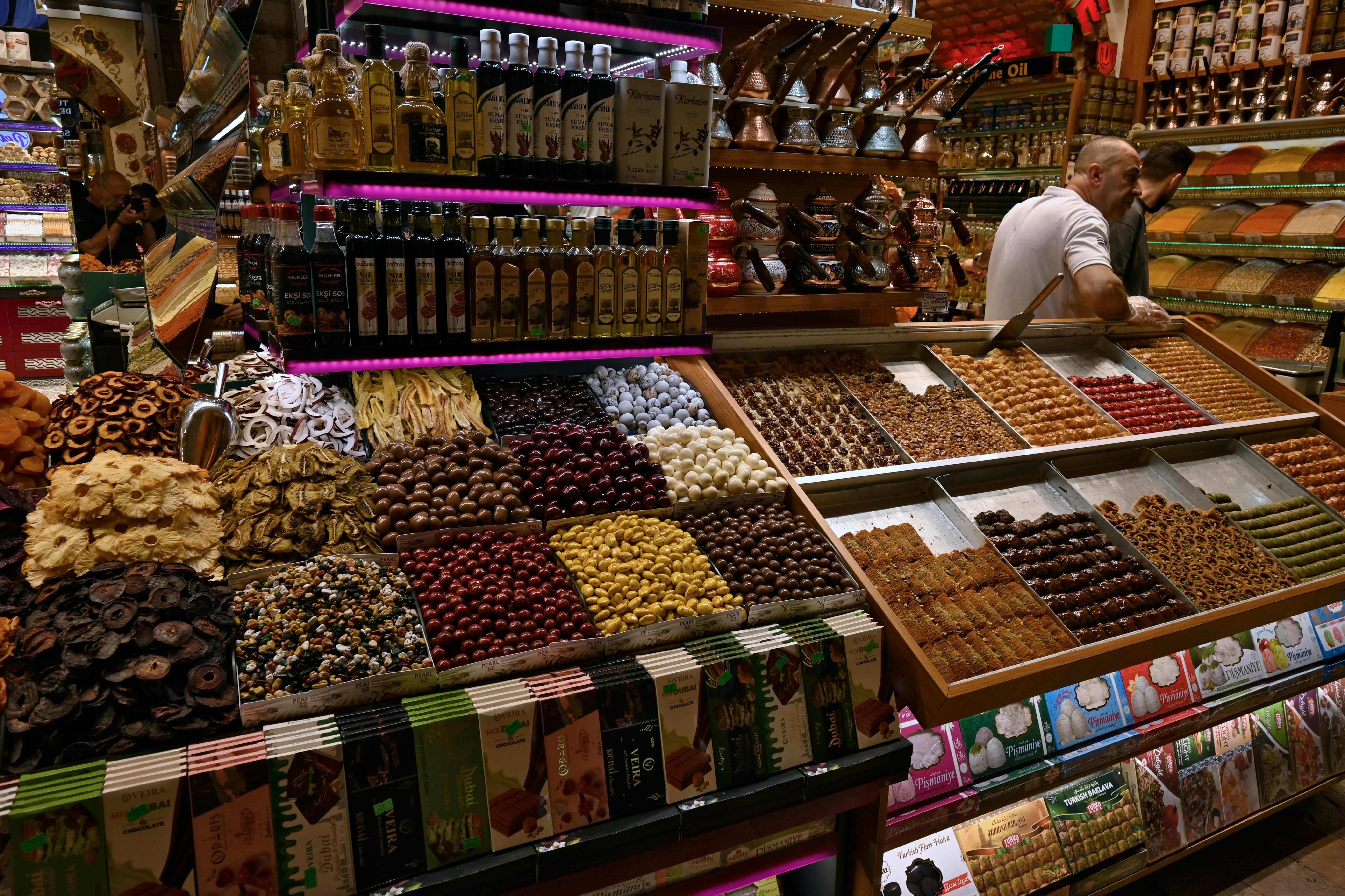 Aromatic Aisle: Chocolates and Spices Spilling Over the Display