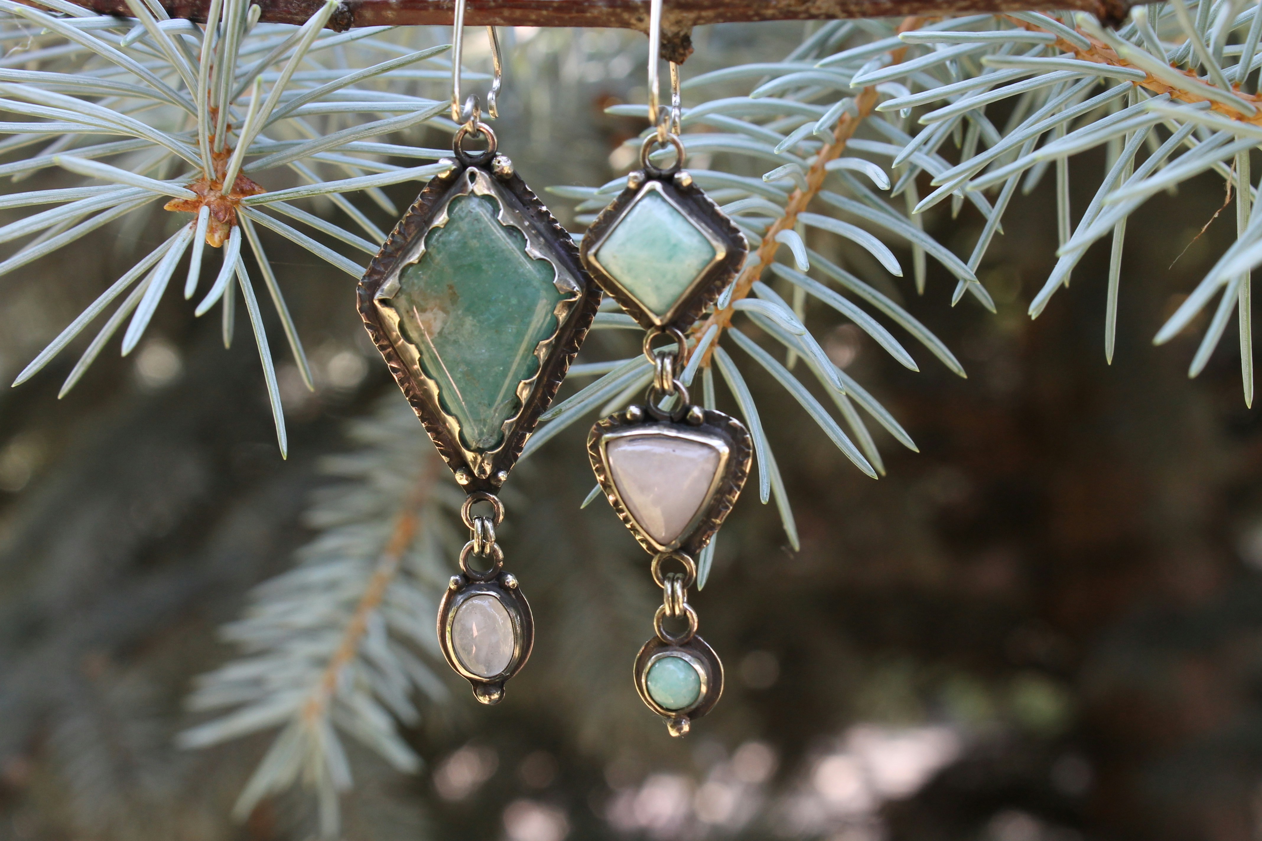 Pendant Gems Swung from a Frosted Branch