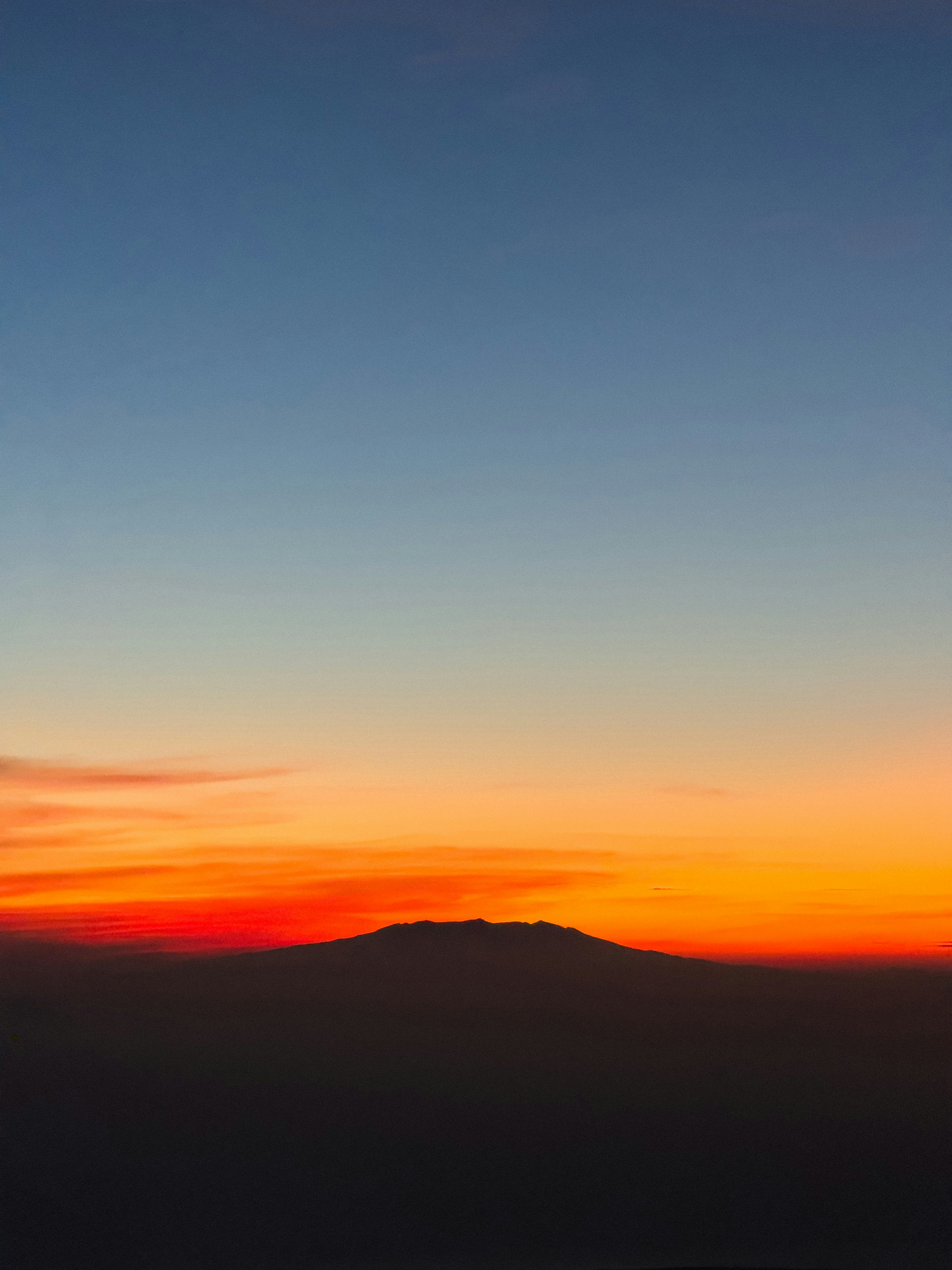 Distant Summit at Sunset: A Quiet Horizon