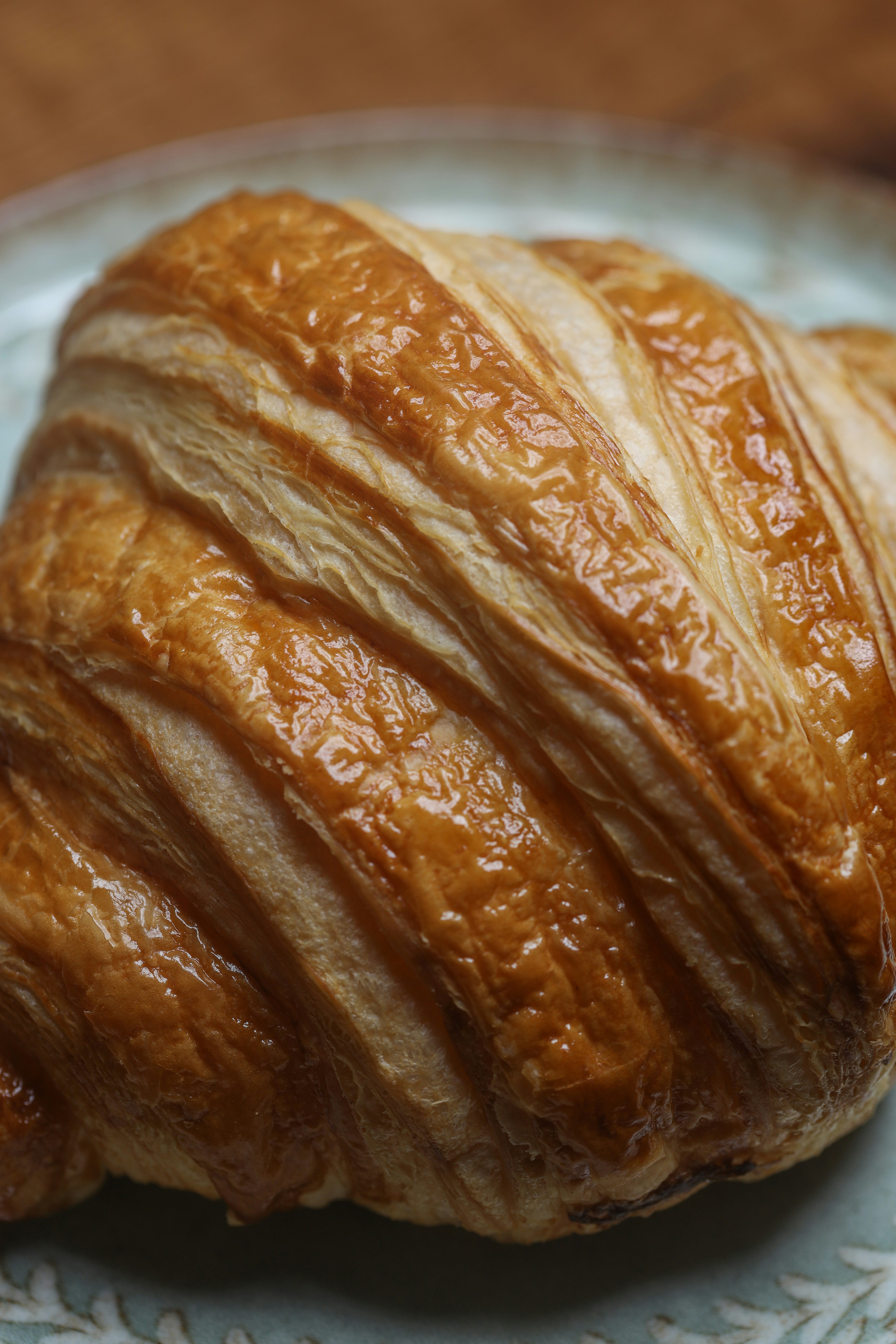 A Golden Spiral: Close-Up of a Freshly Baked Croissant