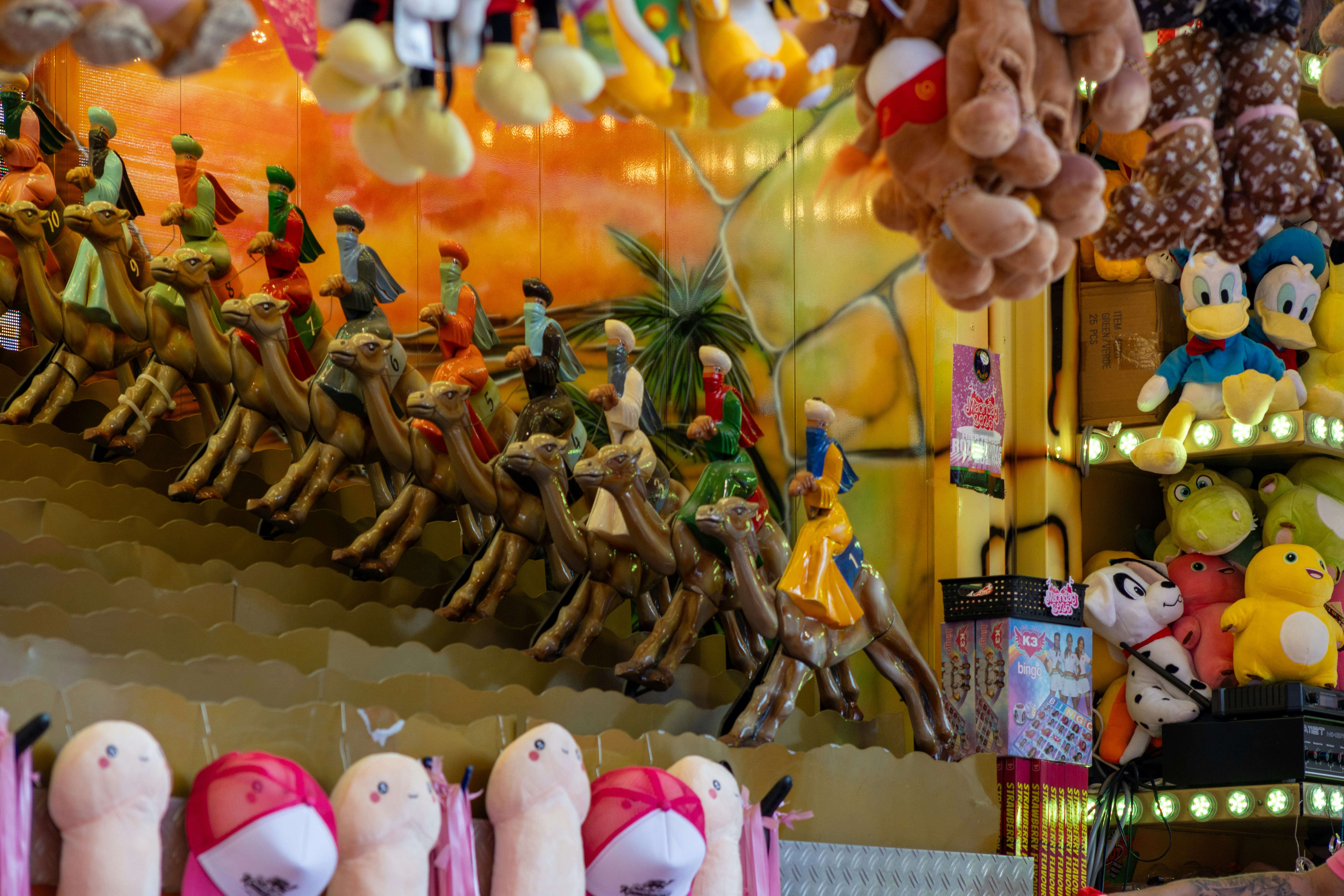 Colorful Carnival Horses and Plush Parade