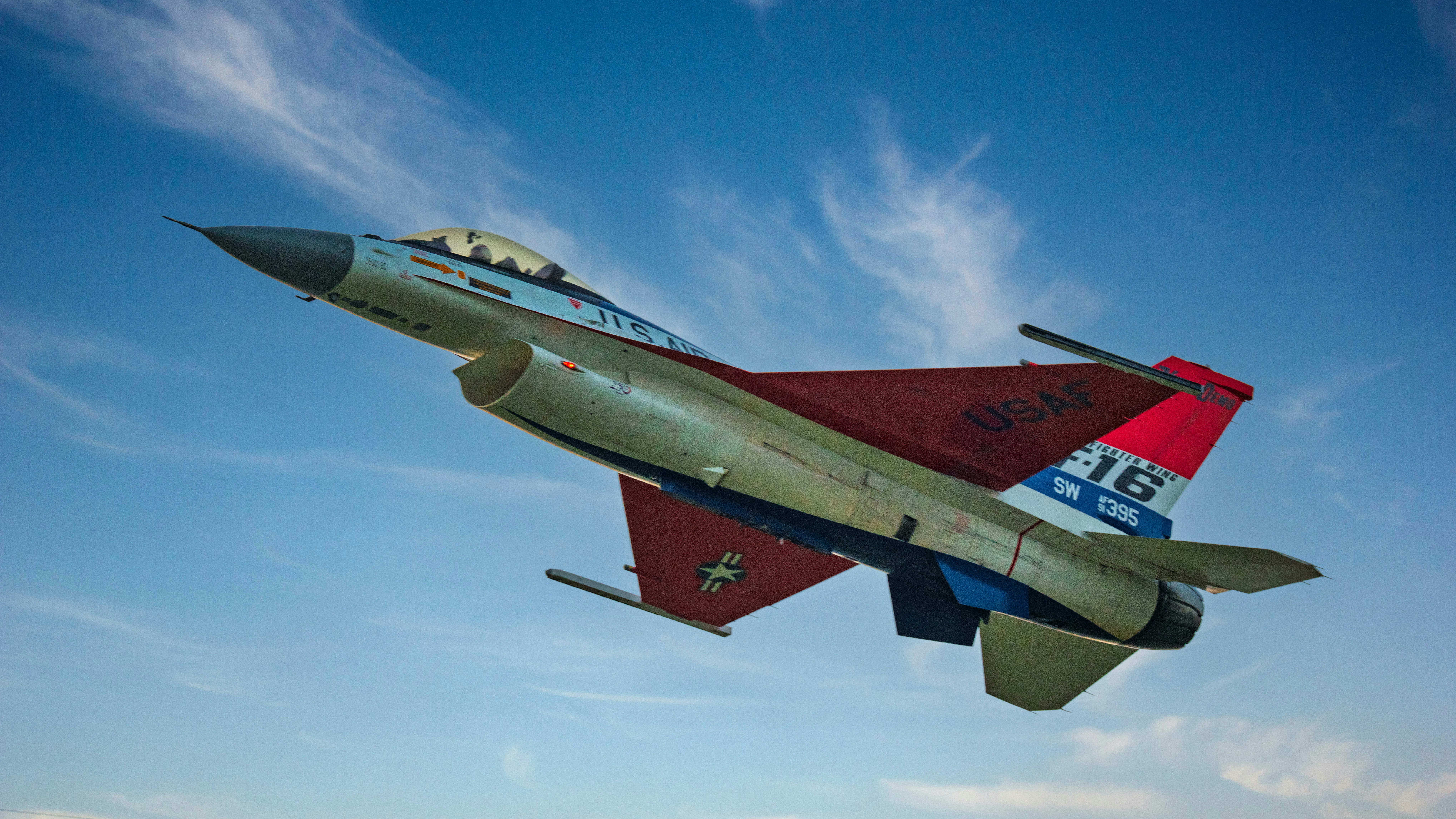 Red Viper: A Flying Delta over a Bright Coastal Sky