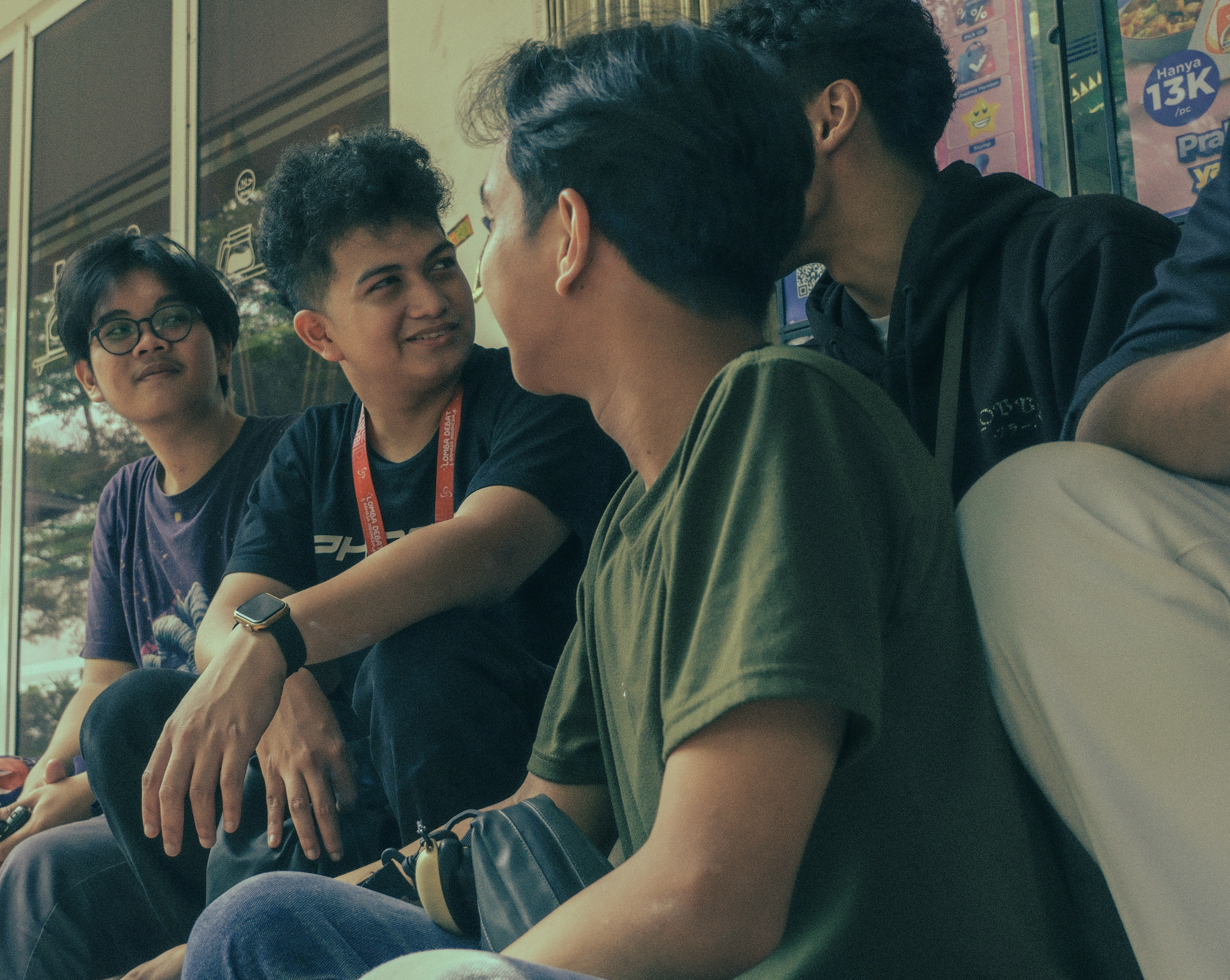 Clipped Conversation: Friends in a Quiet Moment Outside