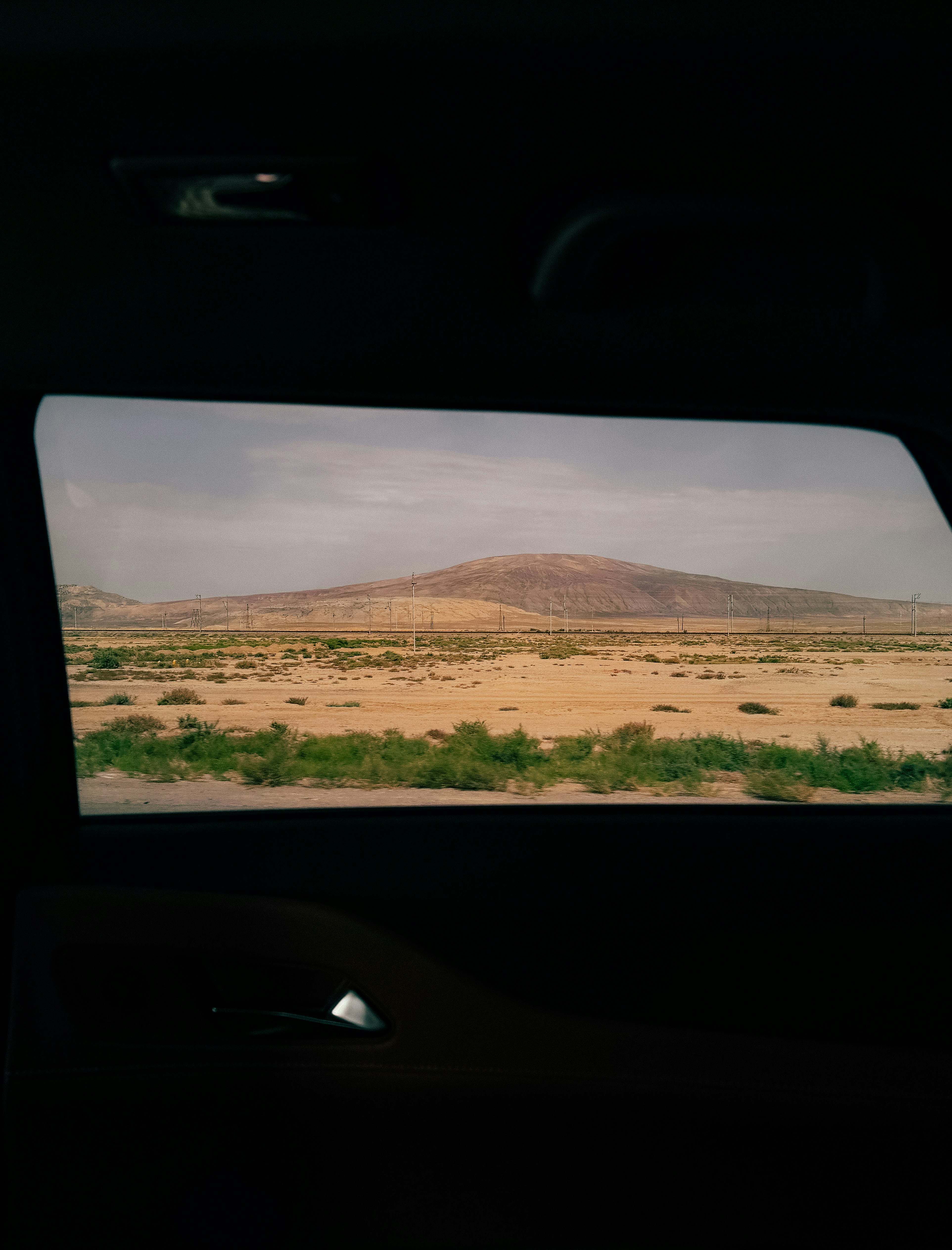Desert Horizon Through Car Window