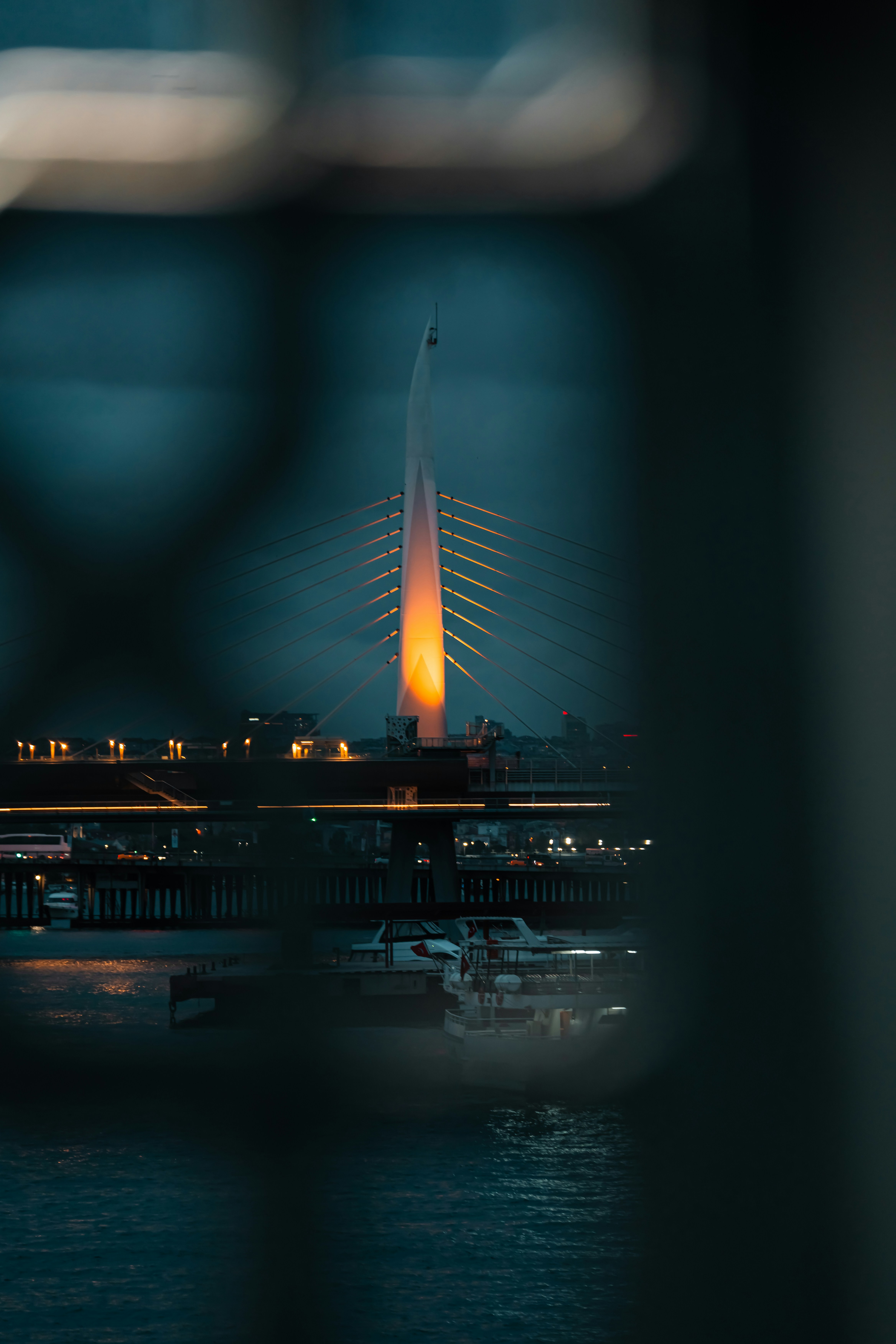 Aerial Arc: The Cable-Stayed Night Over the River