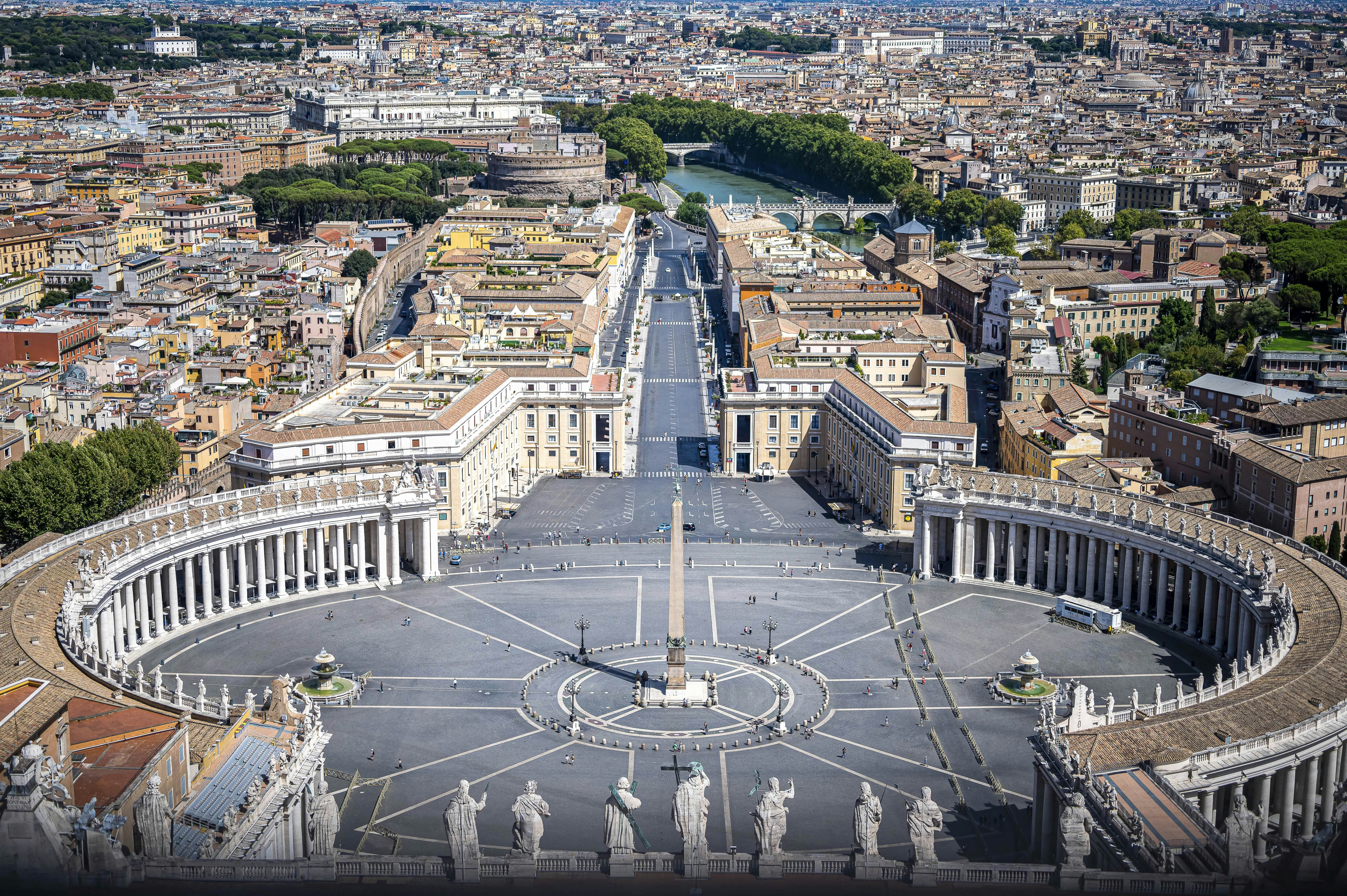 Vast Roman Square from an Aerial View