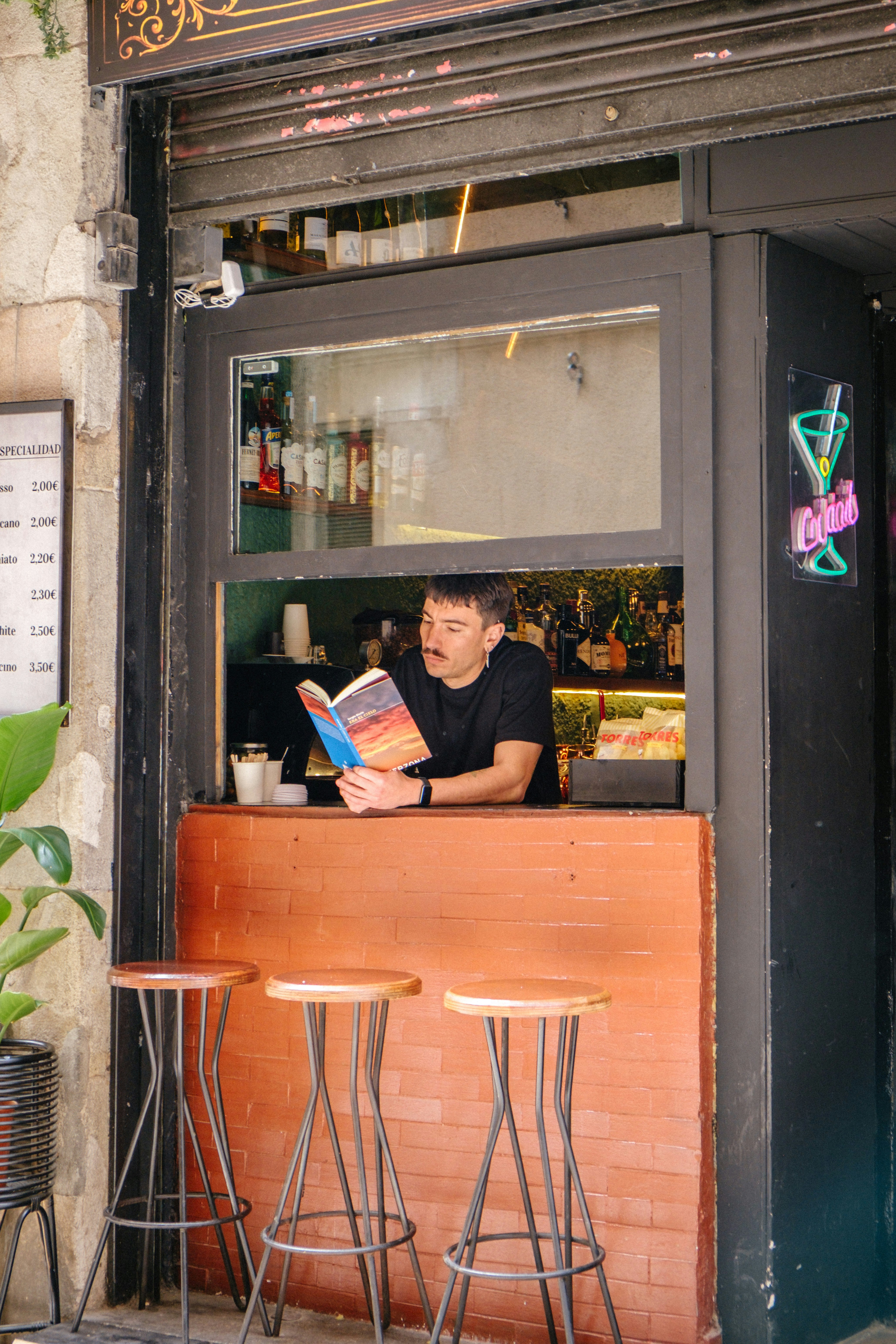 Window Seat Reader: A Quiet Break in the Bar Patch