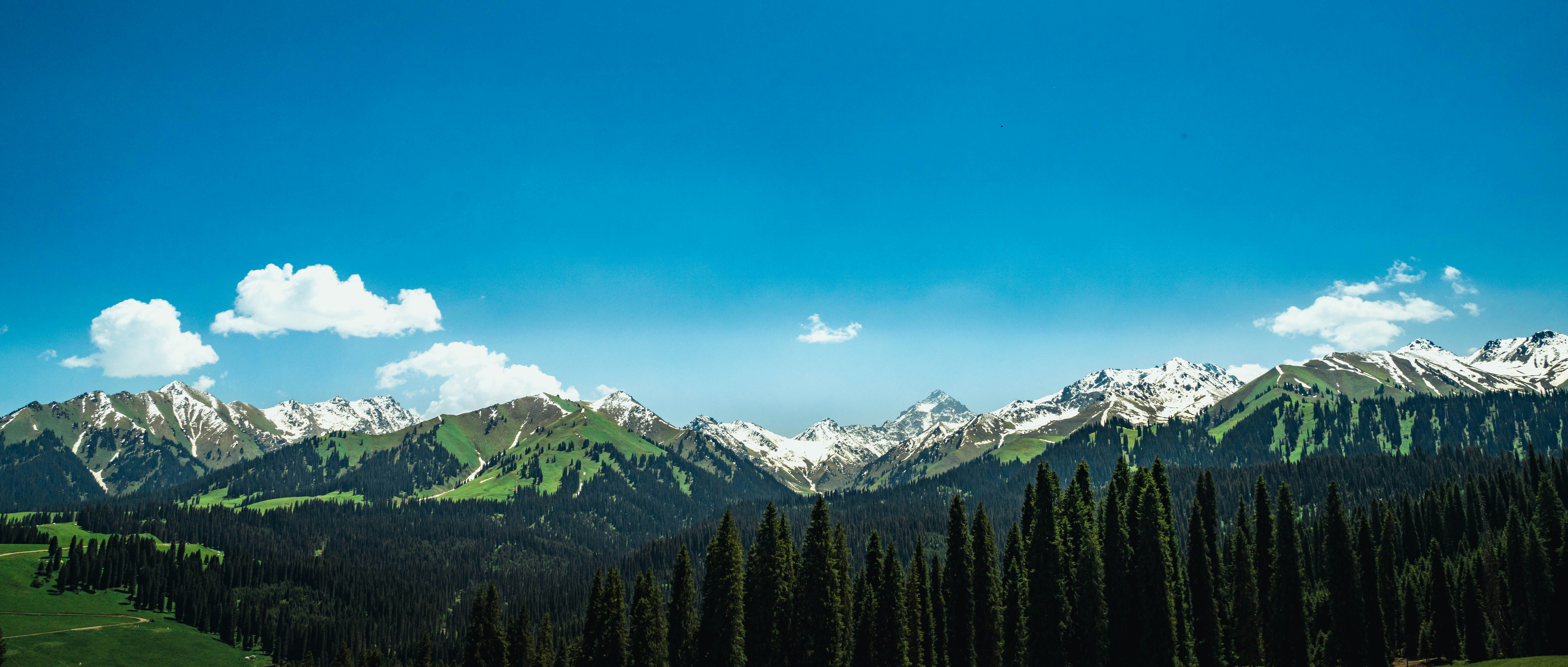 Snow-dusted Peaks Above a Lush Alpine Valley