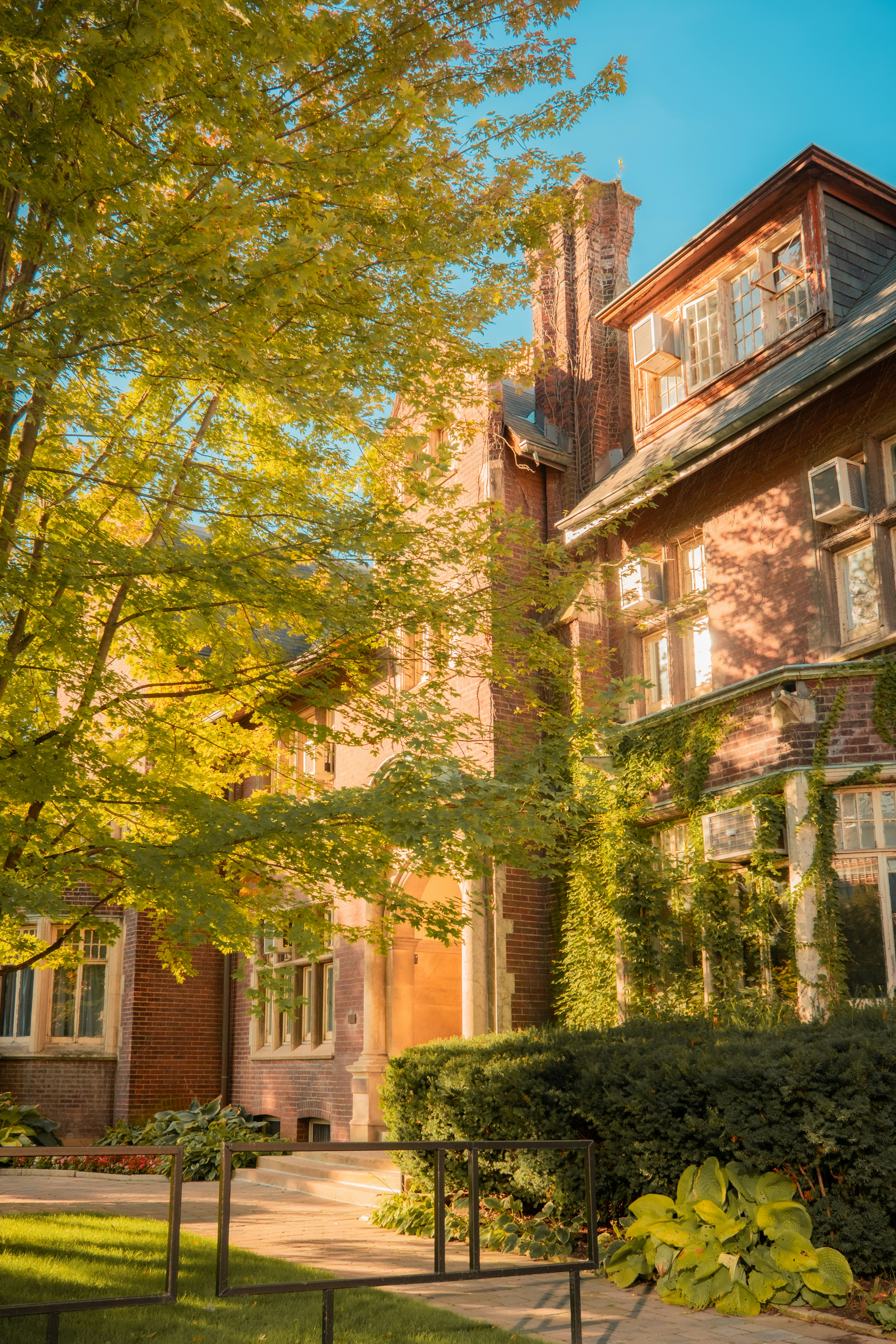 Autumnal Brick Residence Reclaimed by Morning Light