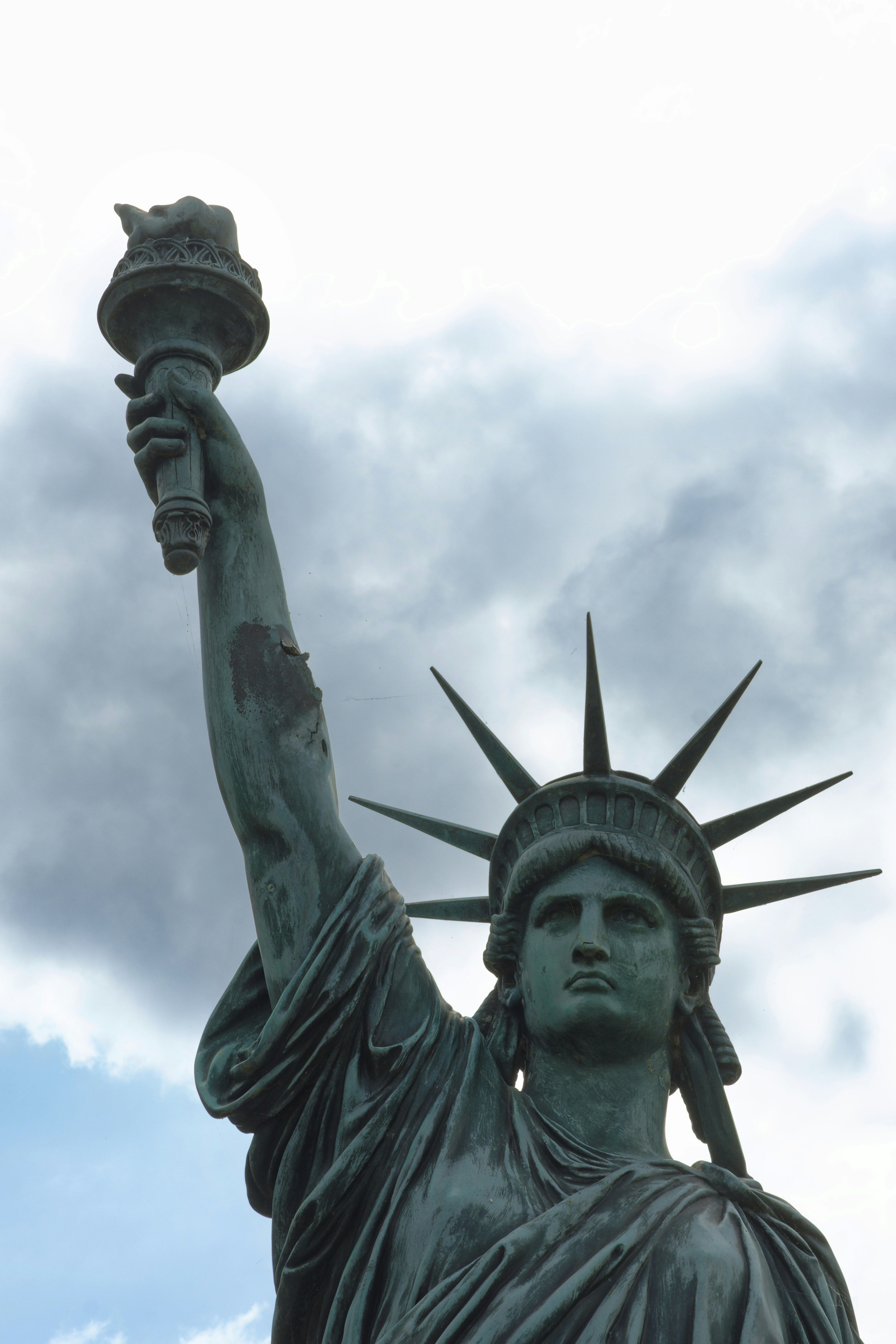  Liberty Raised: The Statue's Gaze toward the Sky