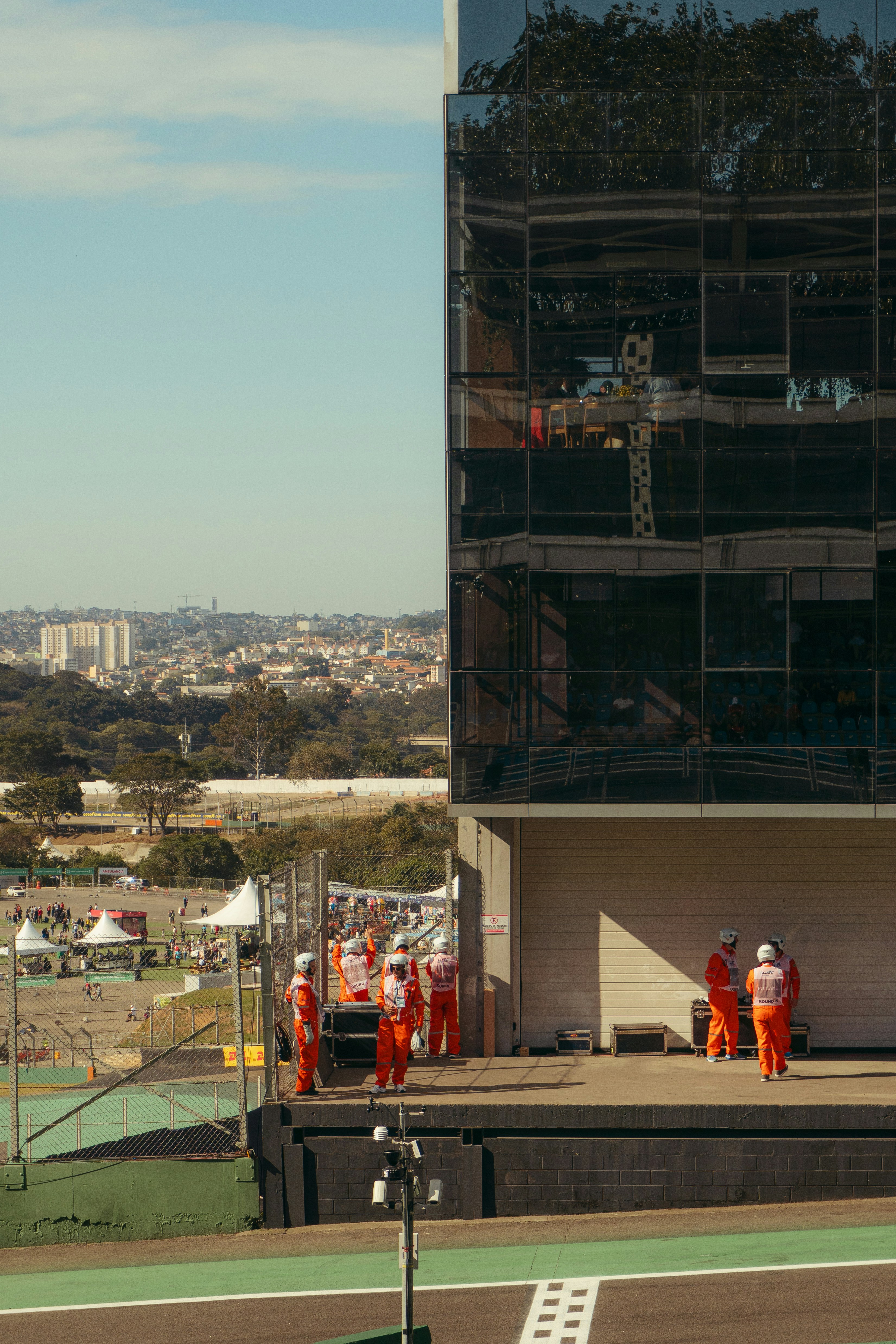 Glass-Fronted Control Tower, Construction Crew at Ground Level