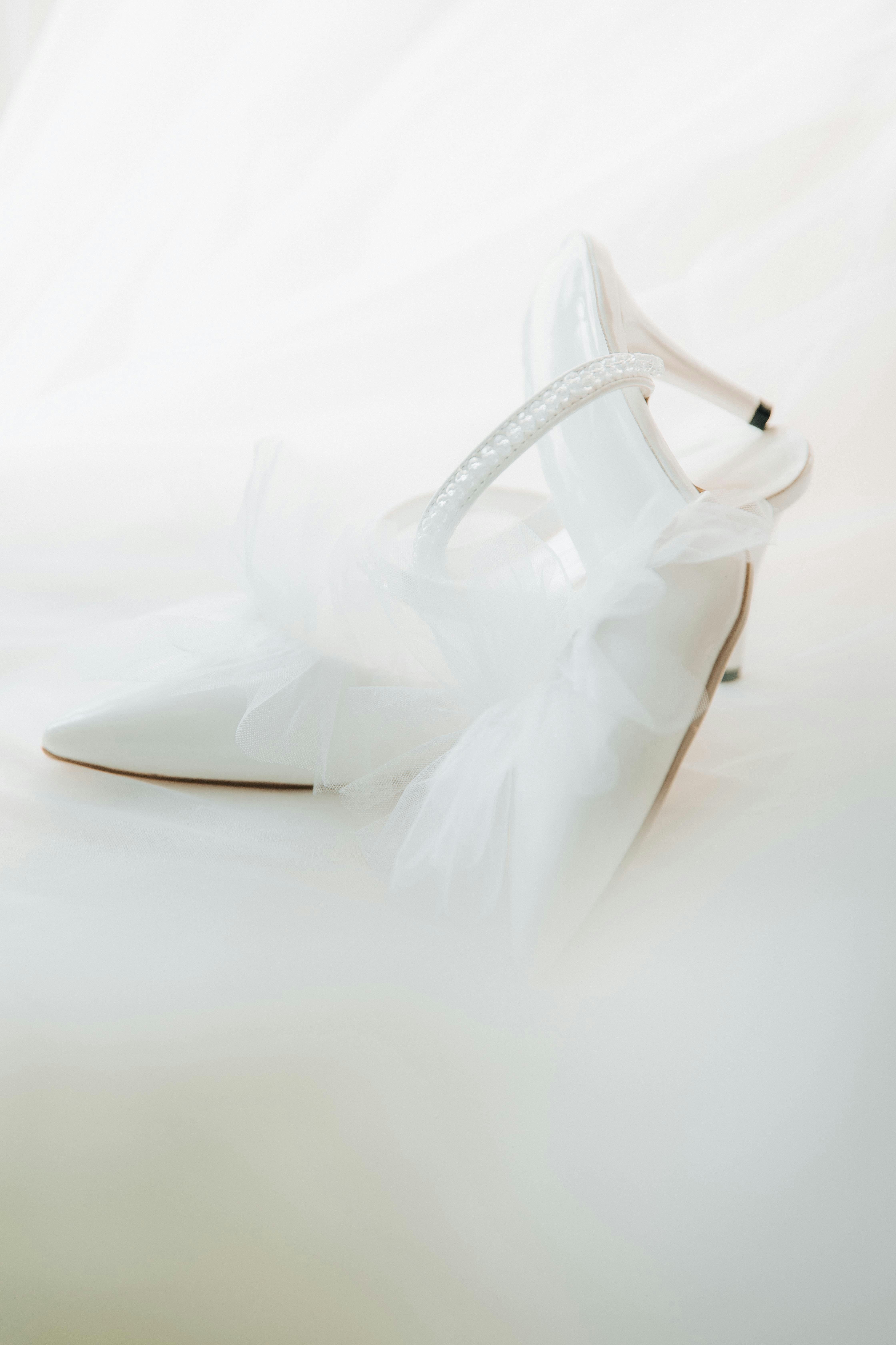 Whispering Veil: Bridal Shoes in Soft Focus