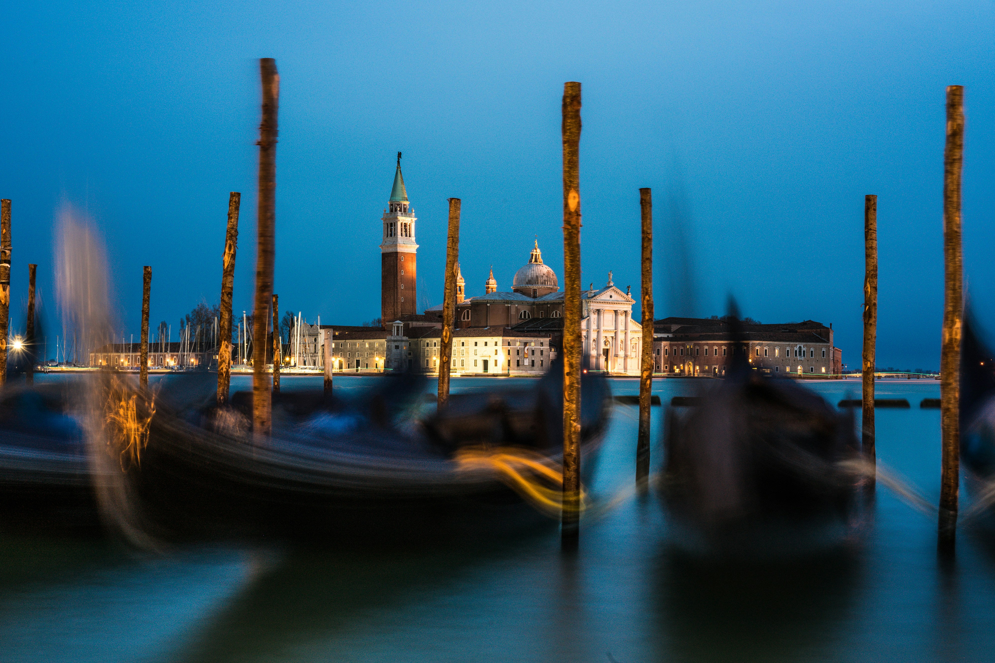 Moonlit Rialto: Gondolas in a Velvet Canal