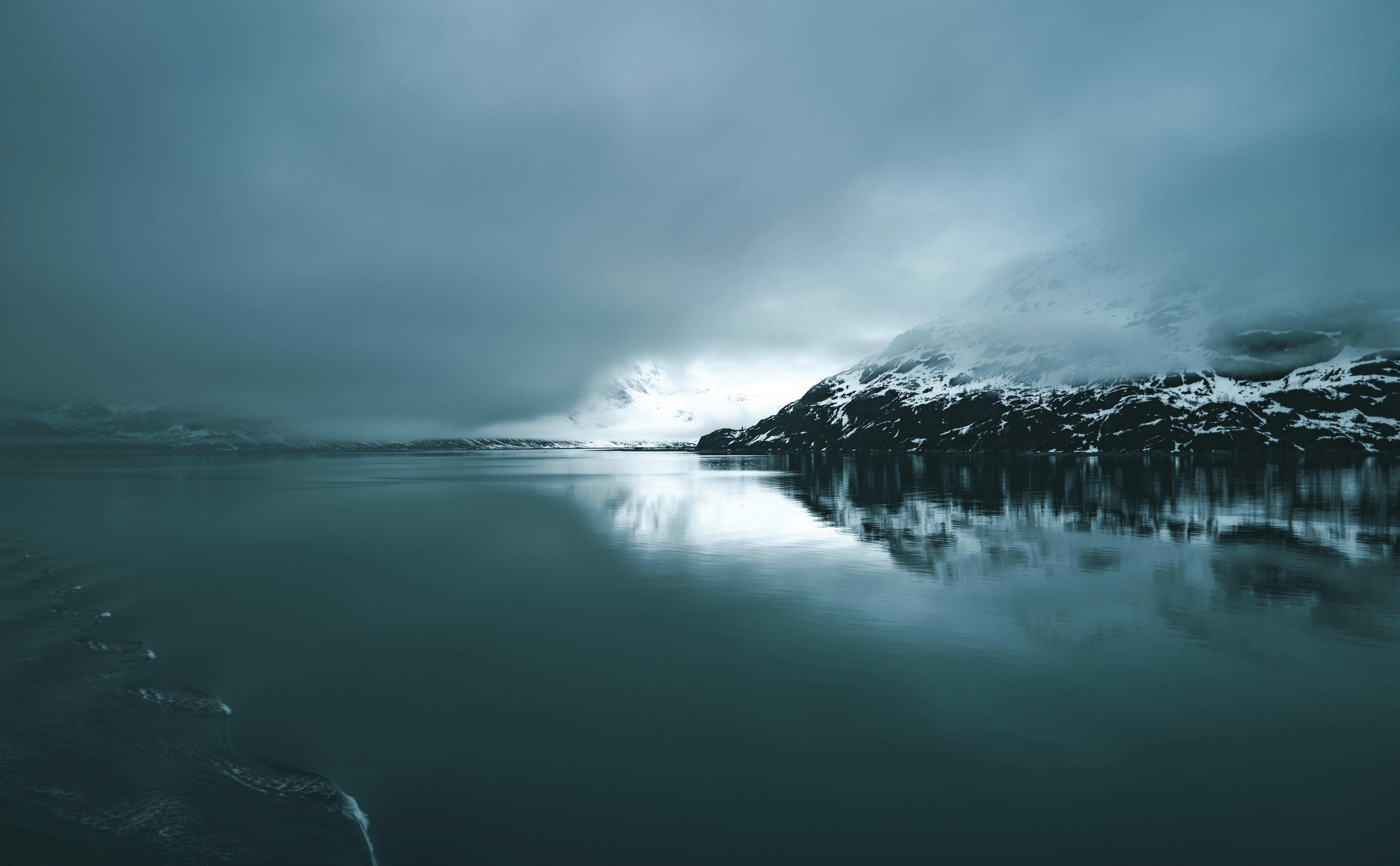Distant Light on a Frigid Fjord
