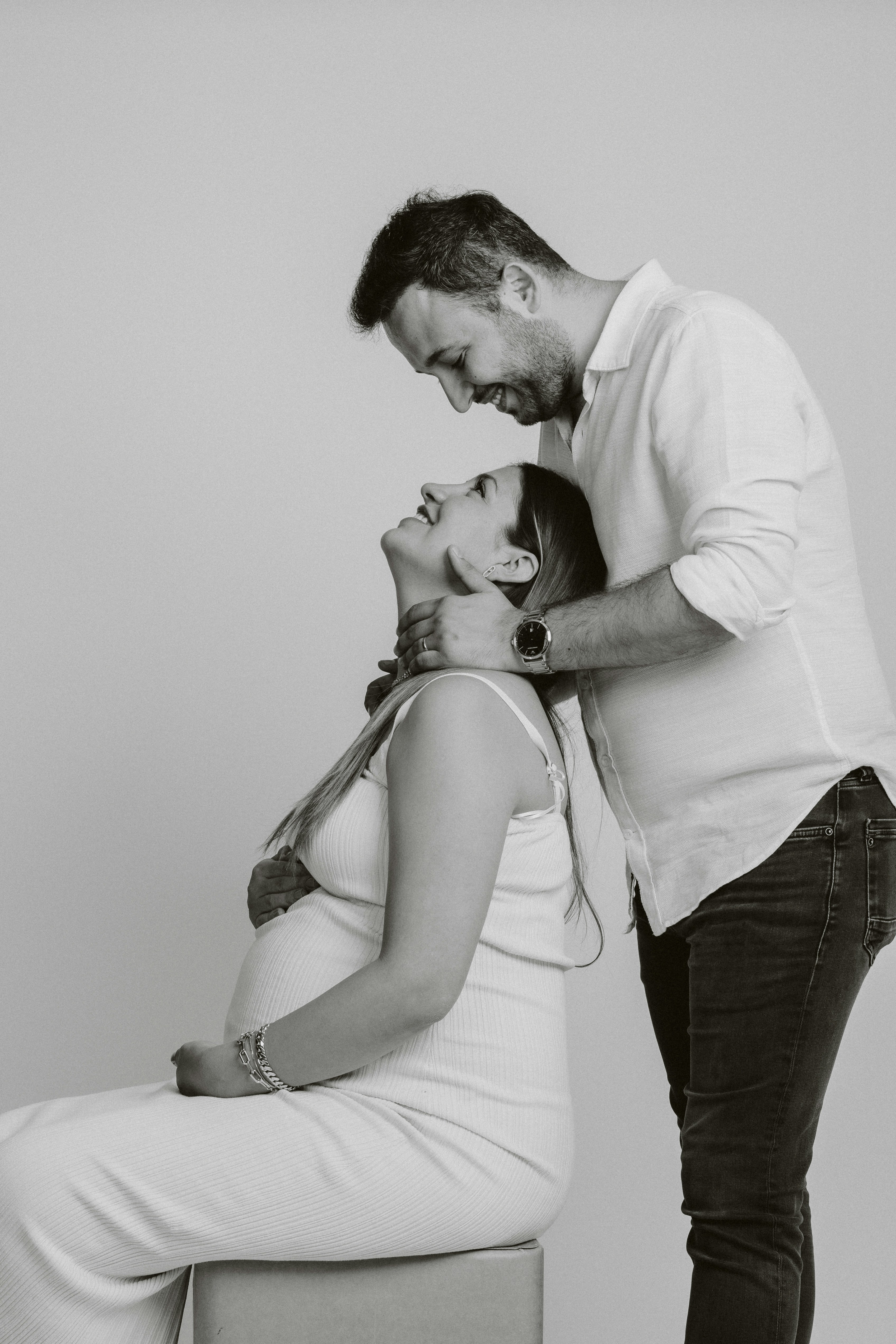 Tender Glow: A Father-to-Be Lightens the Moment