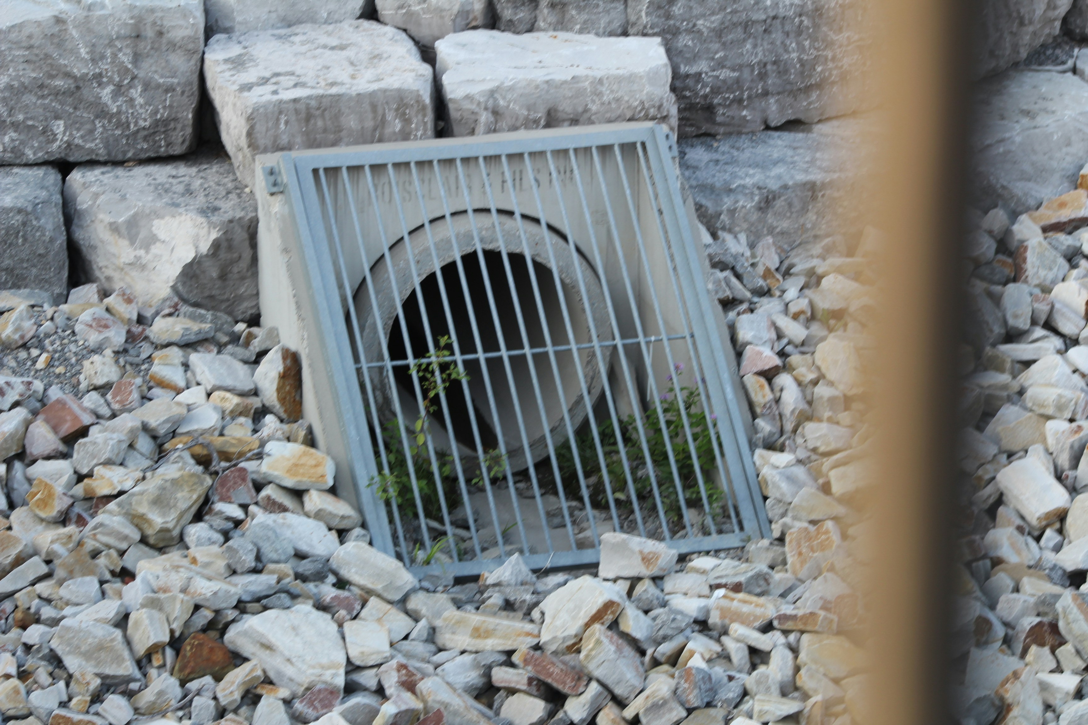 Grated Drain in Gravel Bed: Hidden Tunnel Awaits
