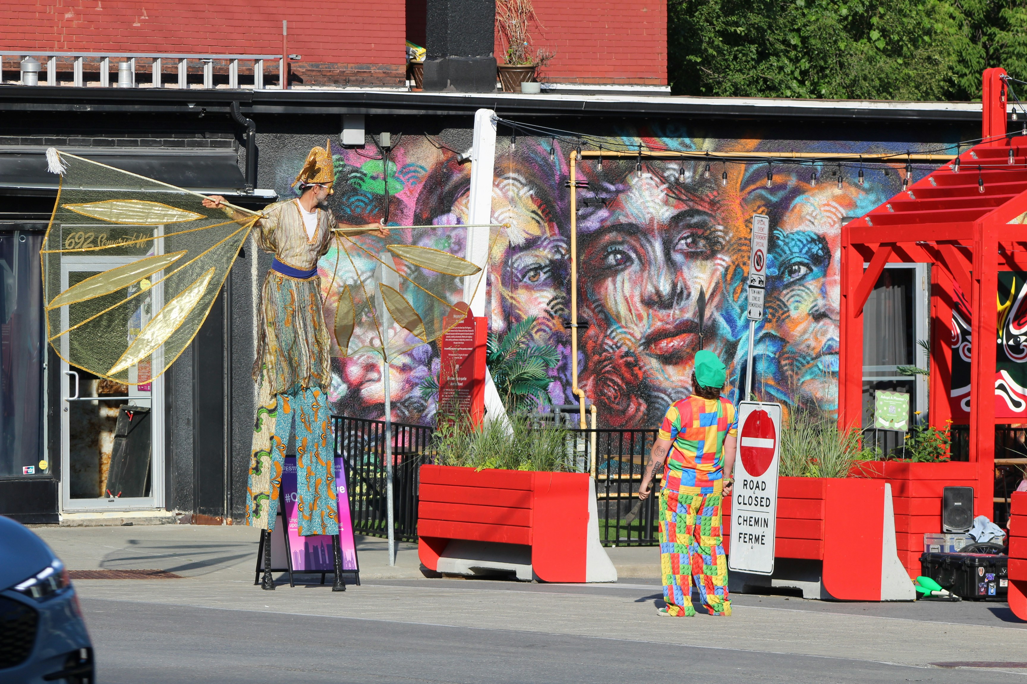 Colorful Street Mural and Performance Installations