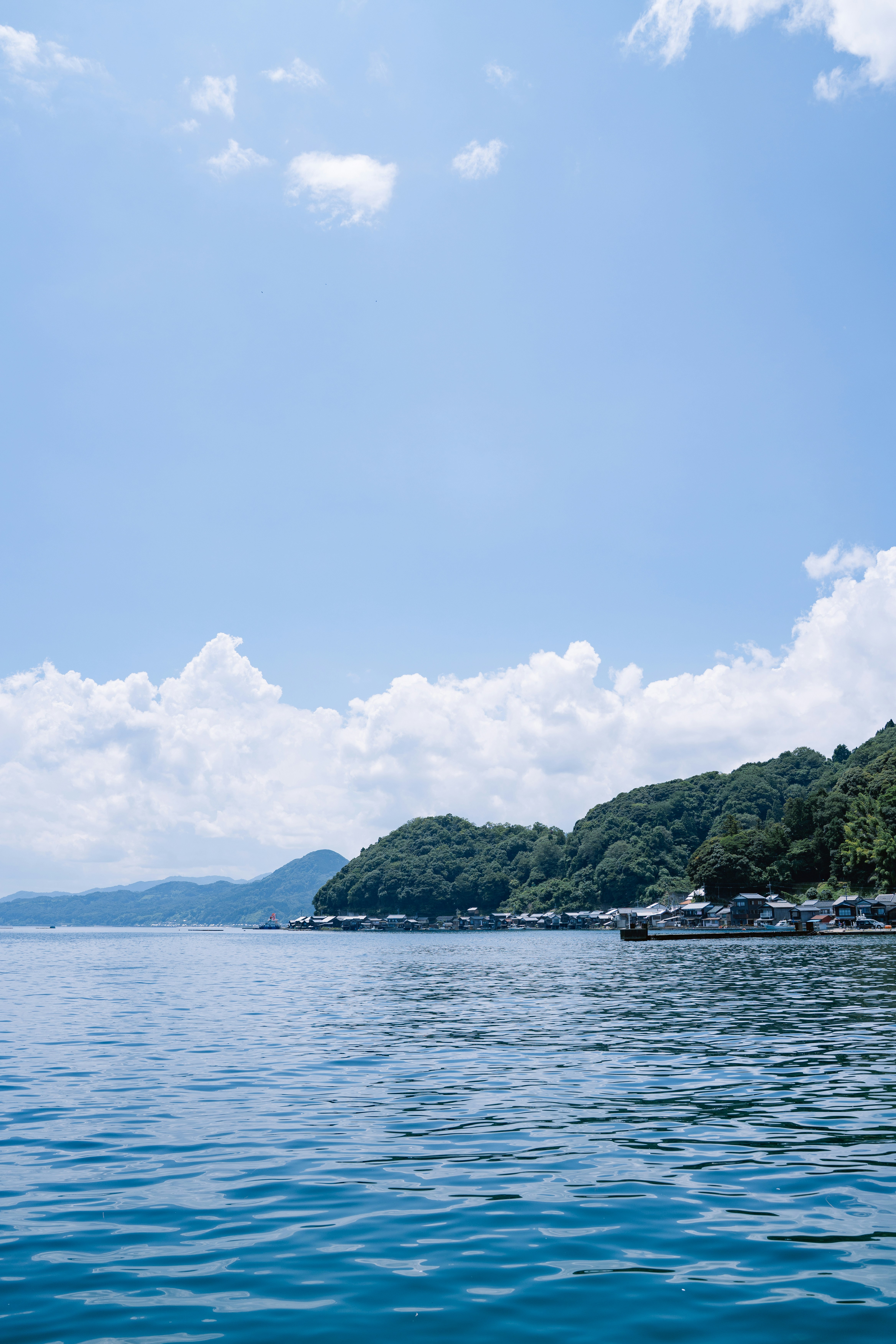 Lakeside Village at the Edge of Blue Skies