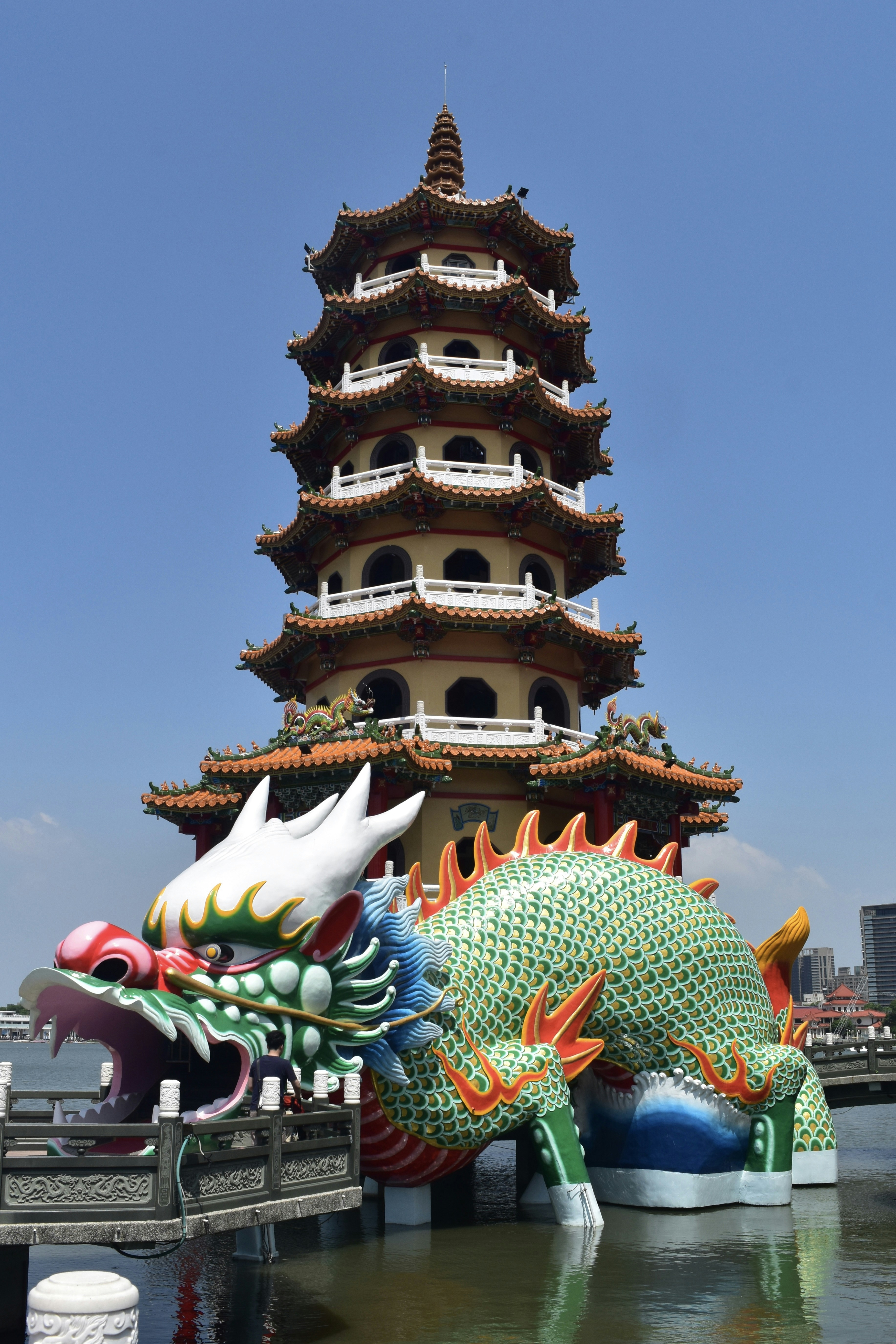 Dragon Gate over the Pagoda: A Waterfront Monument in Full Color