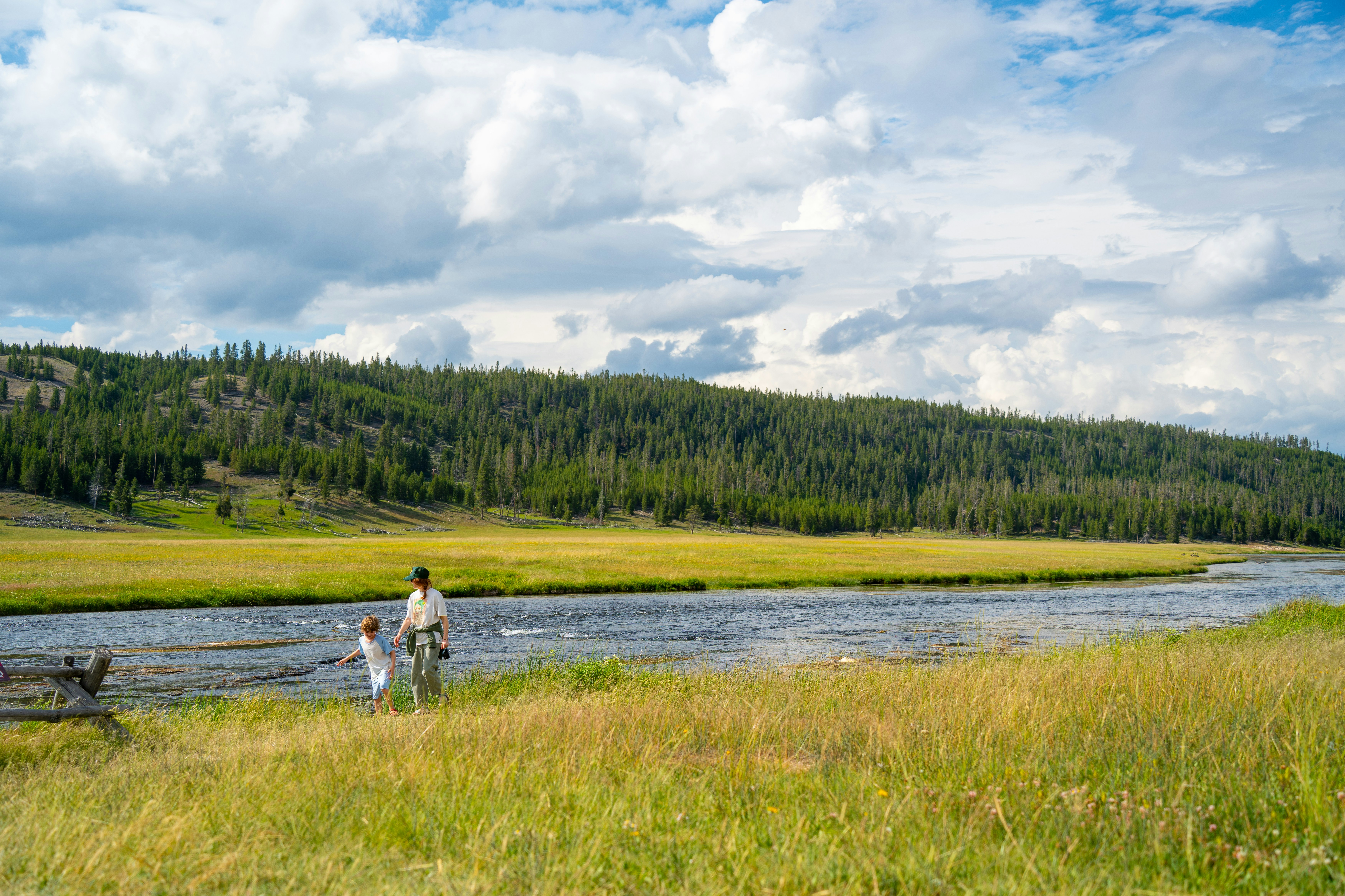 Two Figures by the Meadowed River
