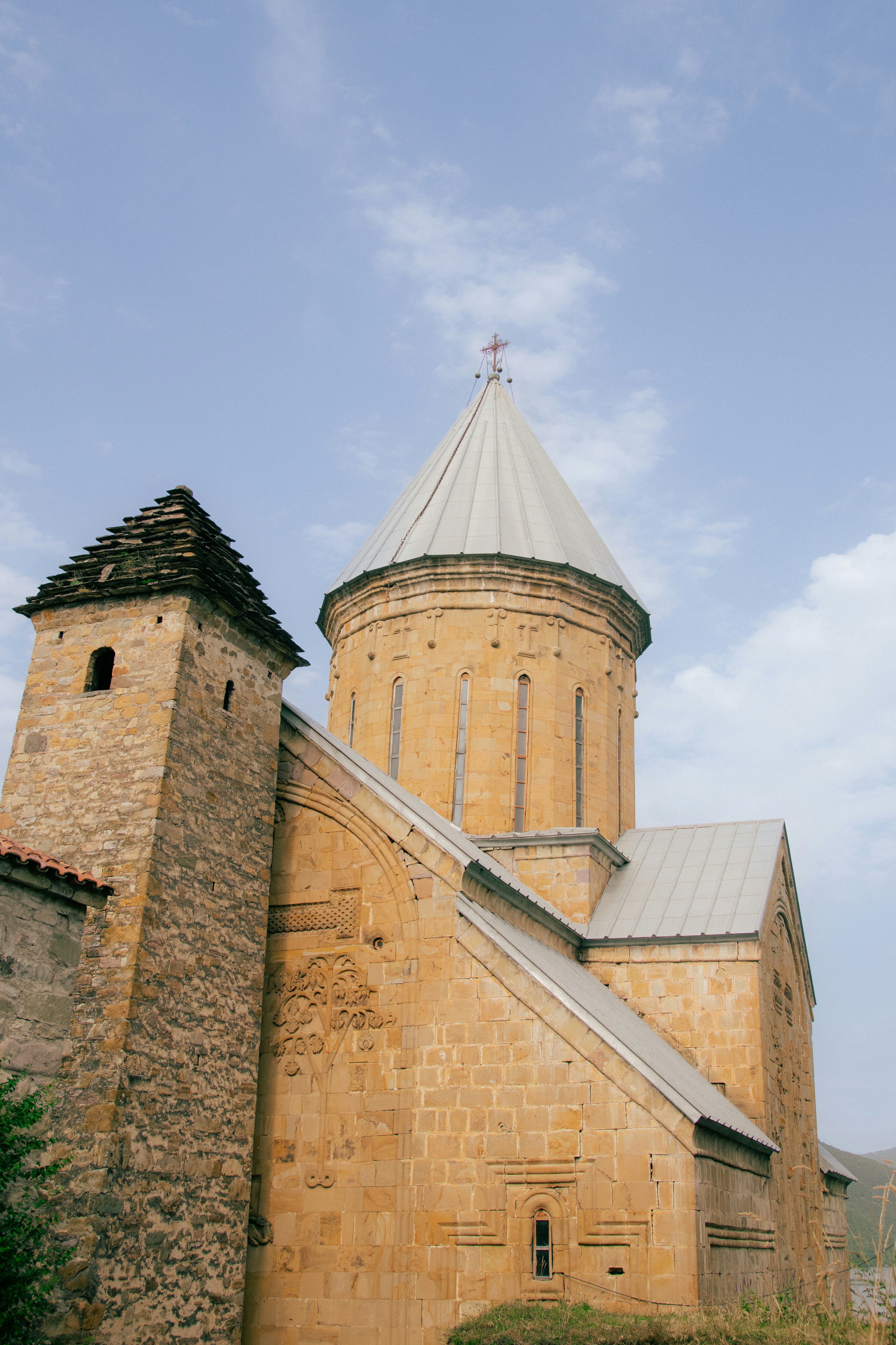 Stone Monastery Rising: A Towering Confluence of Masonry and Sky