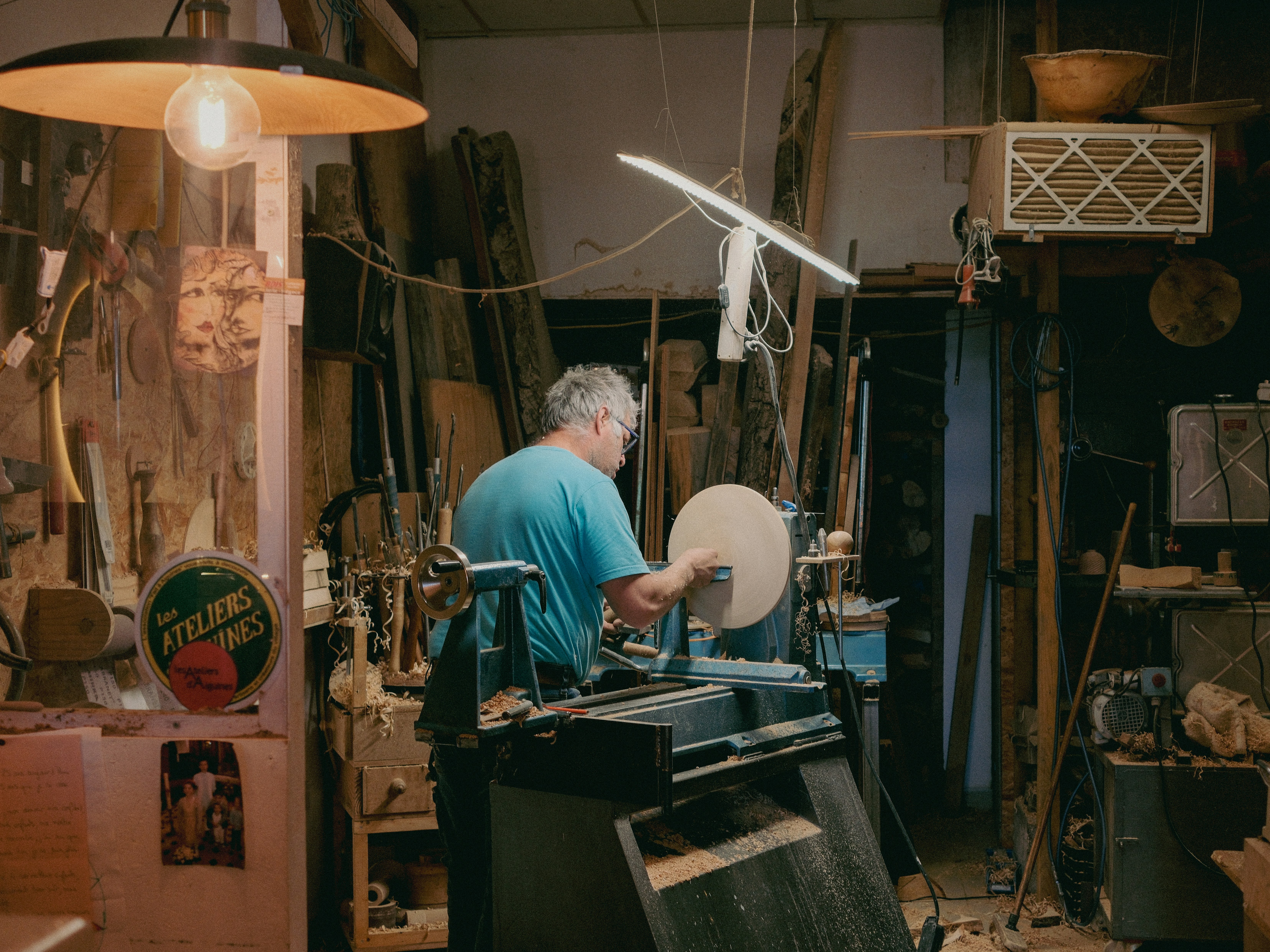 Quiet Craft in a Glowing Studio Wheel